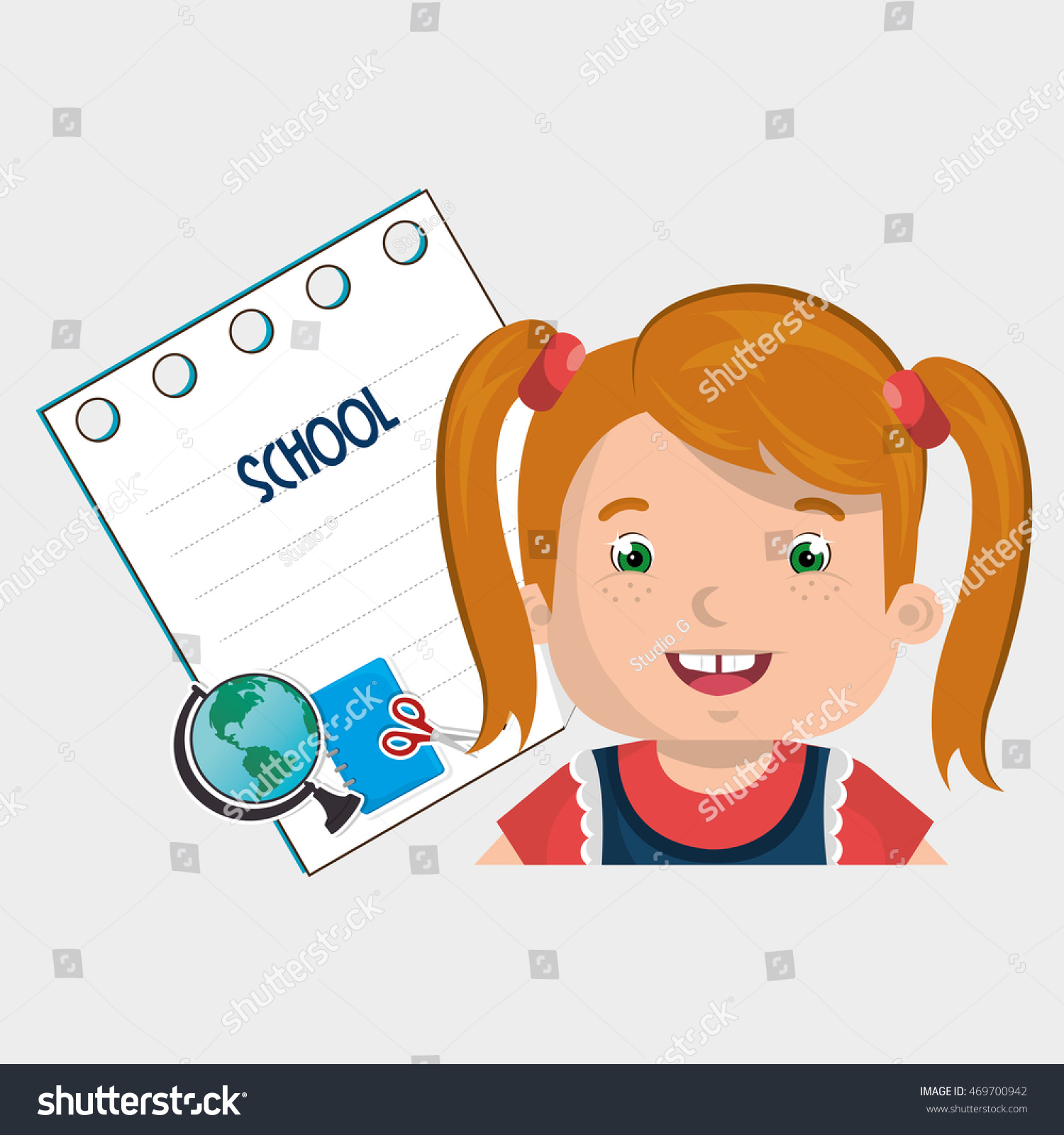 Student School Sheet Notebook Vector Illustration Stock Vector (Royalty ...
