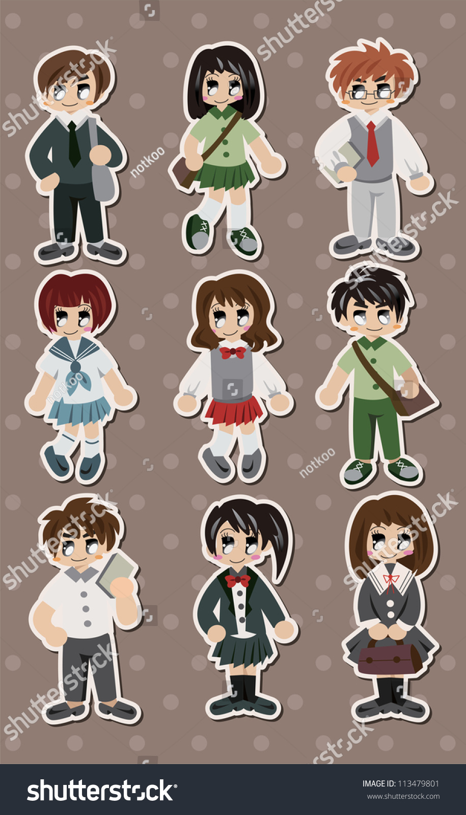 Student Stickers Stock Vector (Royalty Free) 113479801