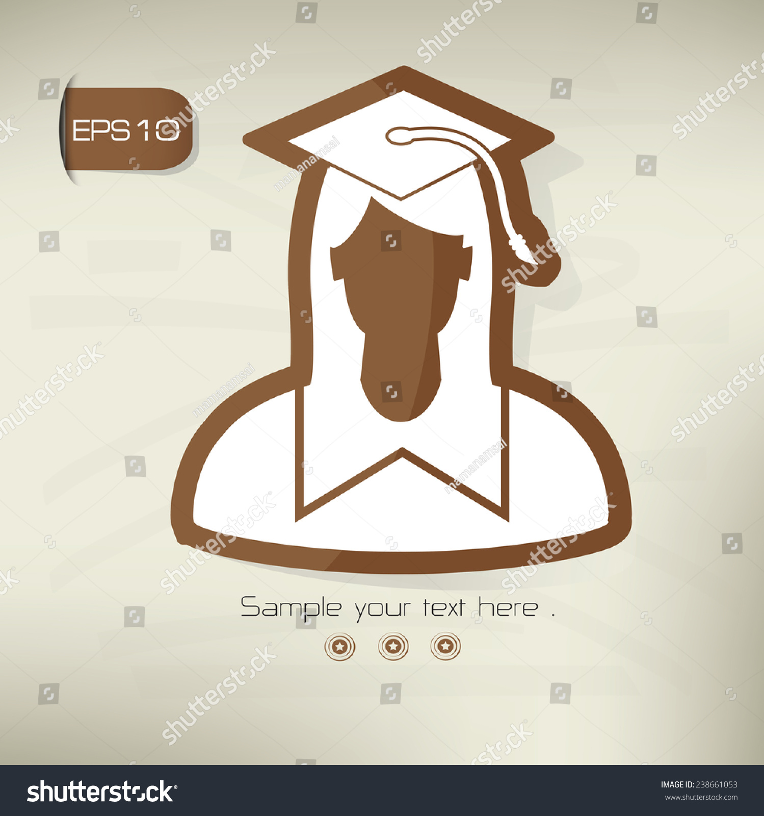 Student Symbolsticker Designbrown Versionclean Vector Stock Vector ...