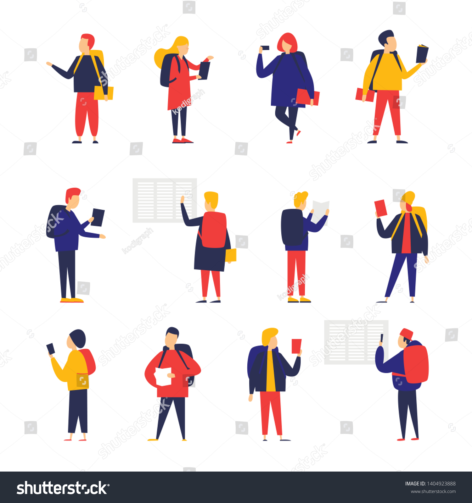 Students Flat Style Vector Illustration Stock Vector (Royalty Free ...