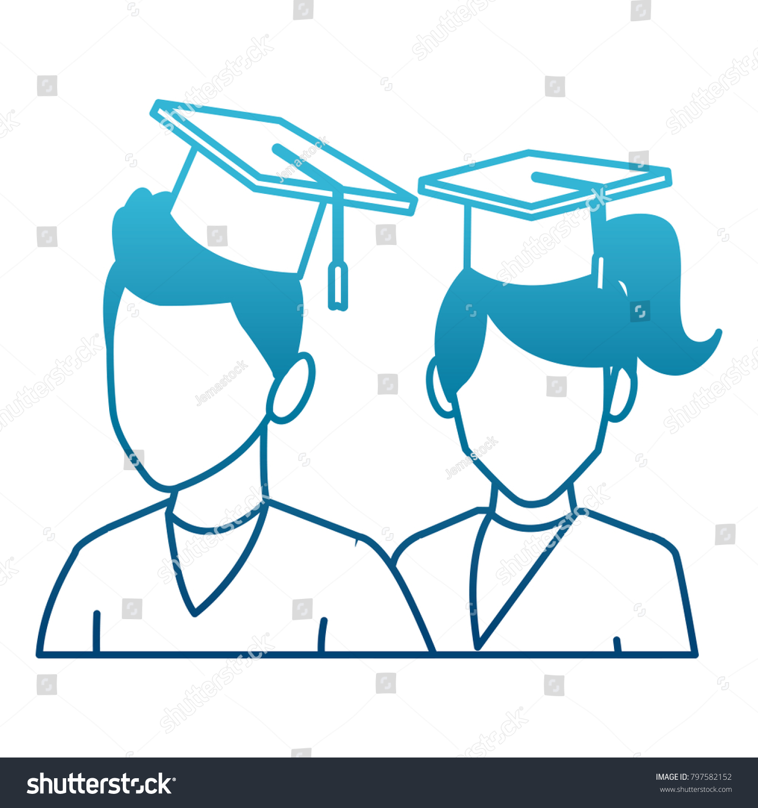 Students Graduation Avatar Stock Vector (Royalty Free) 797582152 ...