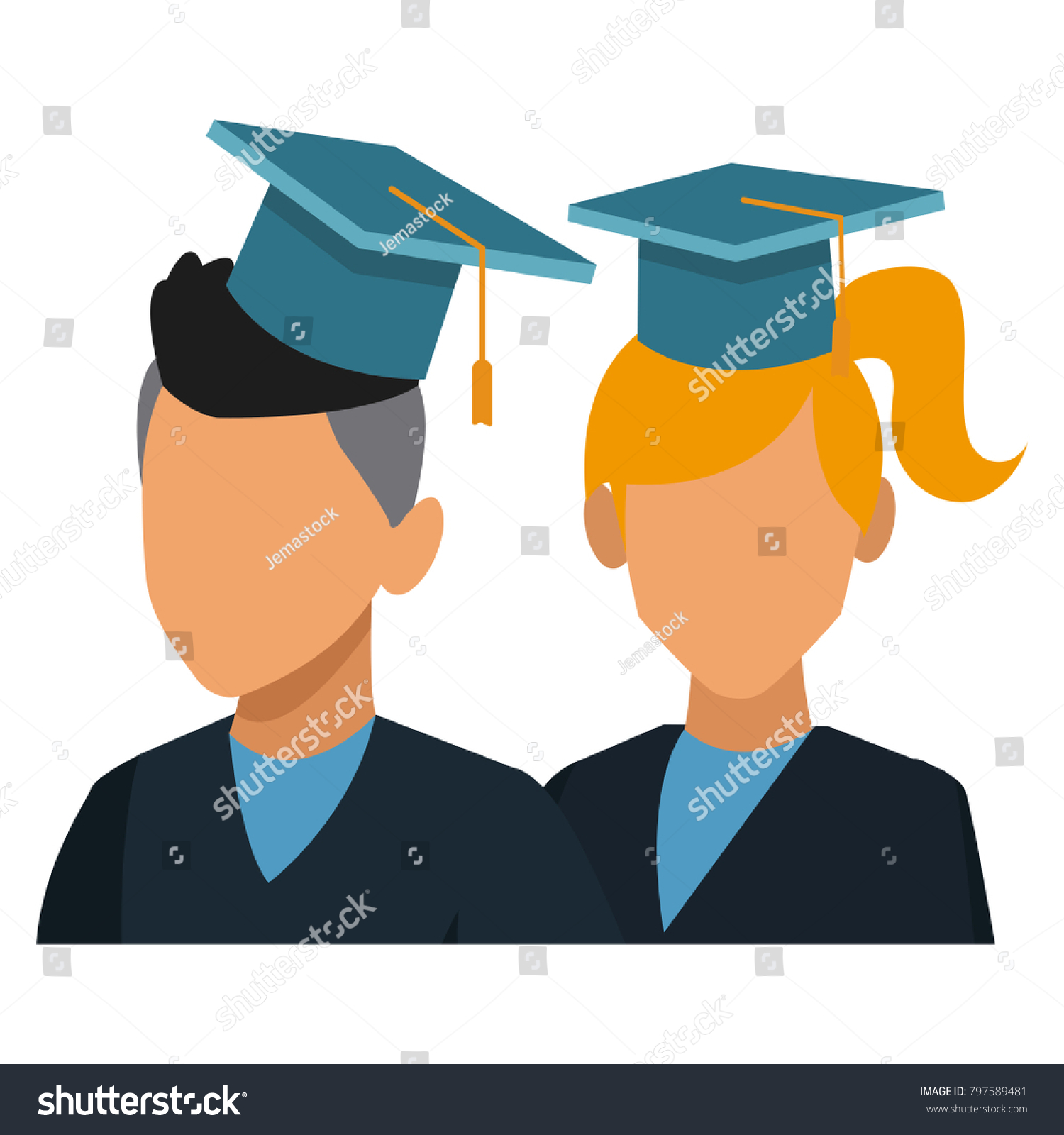 Students Graduation Avatar Stock Vector (Royalty Free) 797589481