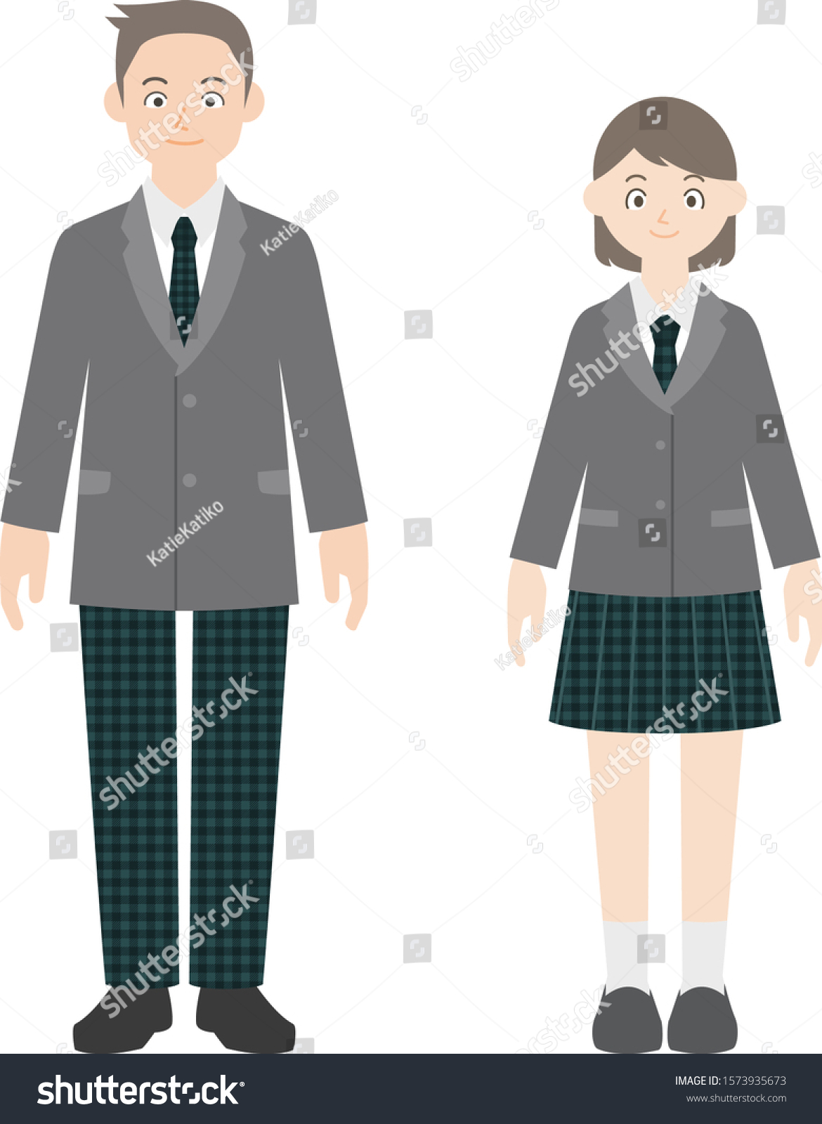 Students School Uniform Stock Vector (Royalty Free) 1573935673