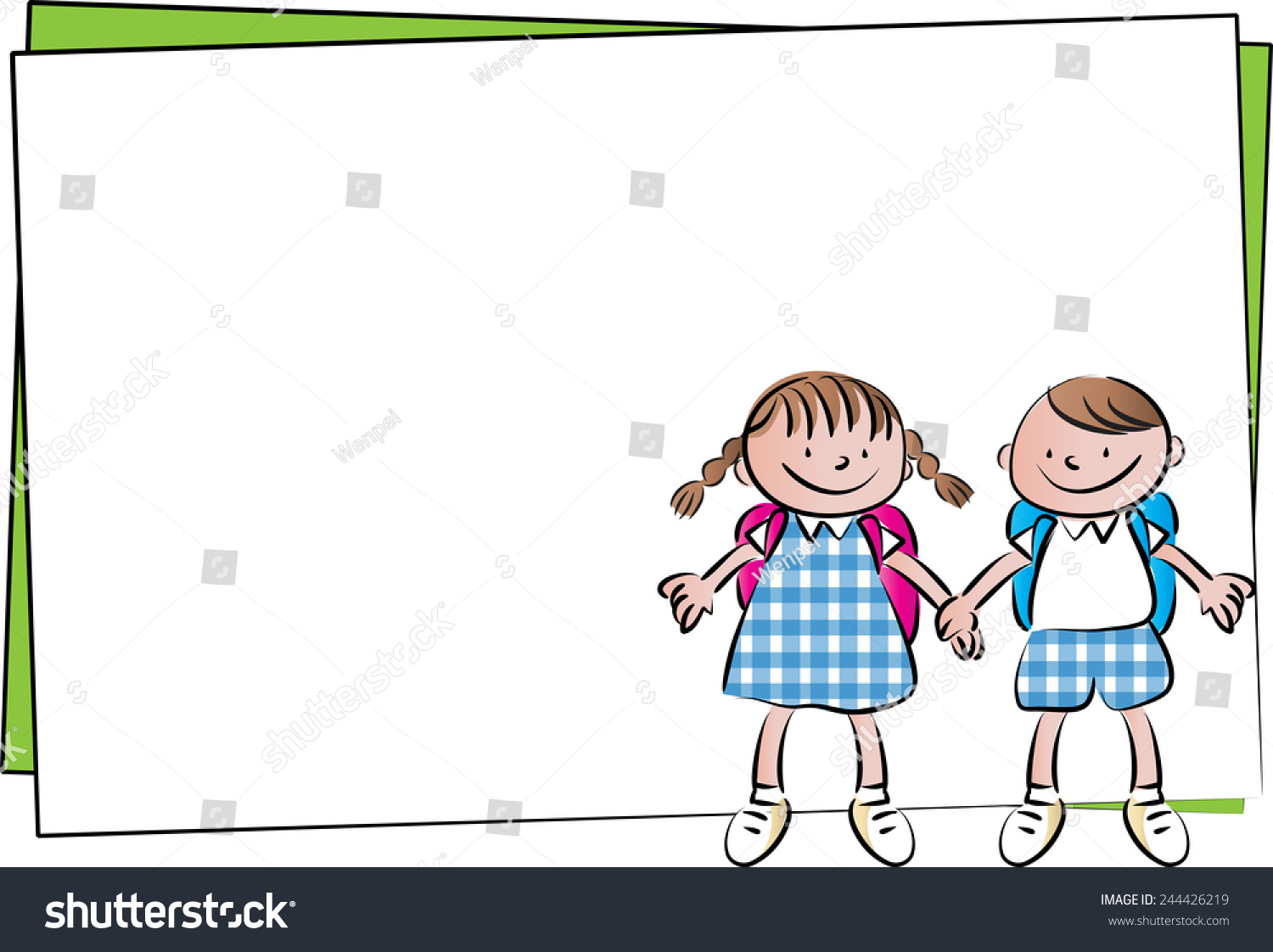 Students Blank Card: vector de stock (libre de regalías) 244426219 ...