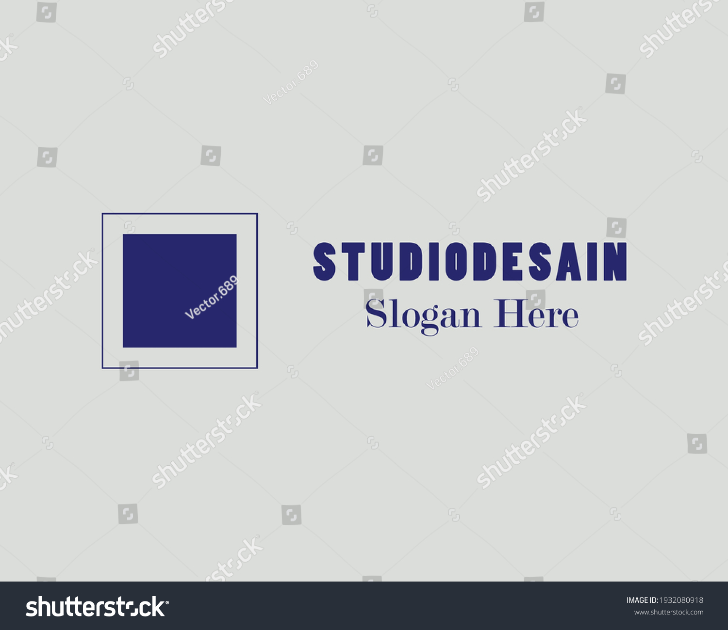 Studio Desain Logo Template Square Stock Vector (Royalty Free) 1932080918