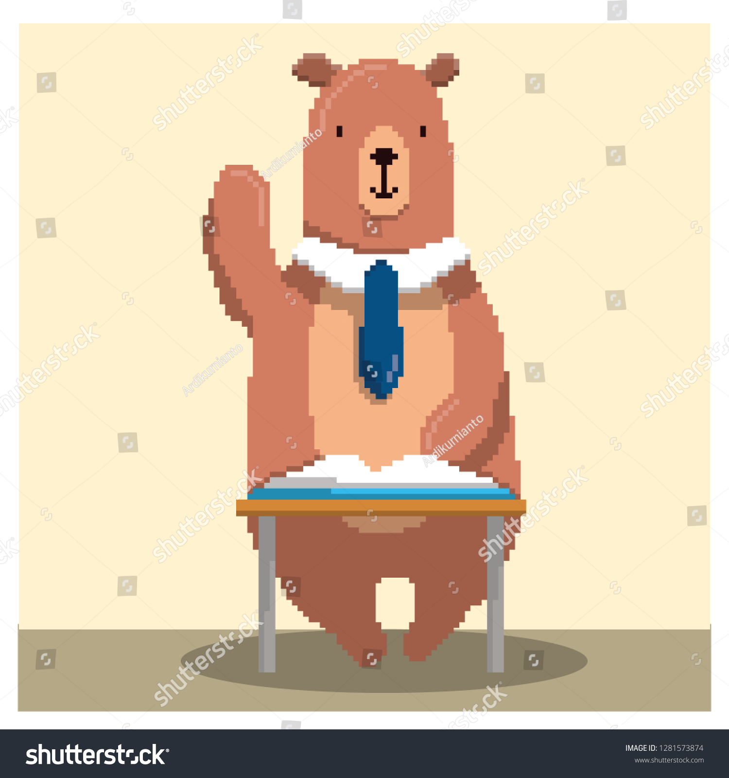 Study Bear Pixel Art Stock Vector (Royalty Free) 1281573874 | Shutterstock