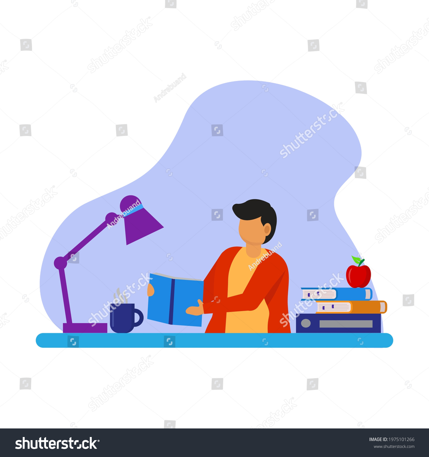 Study Icon Daily Routine Object Illustration Stock Vector (Royalty Free ...