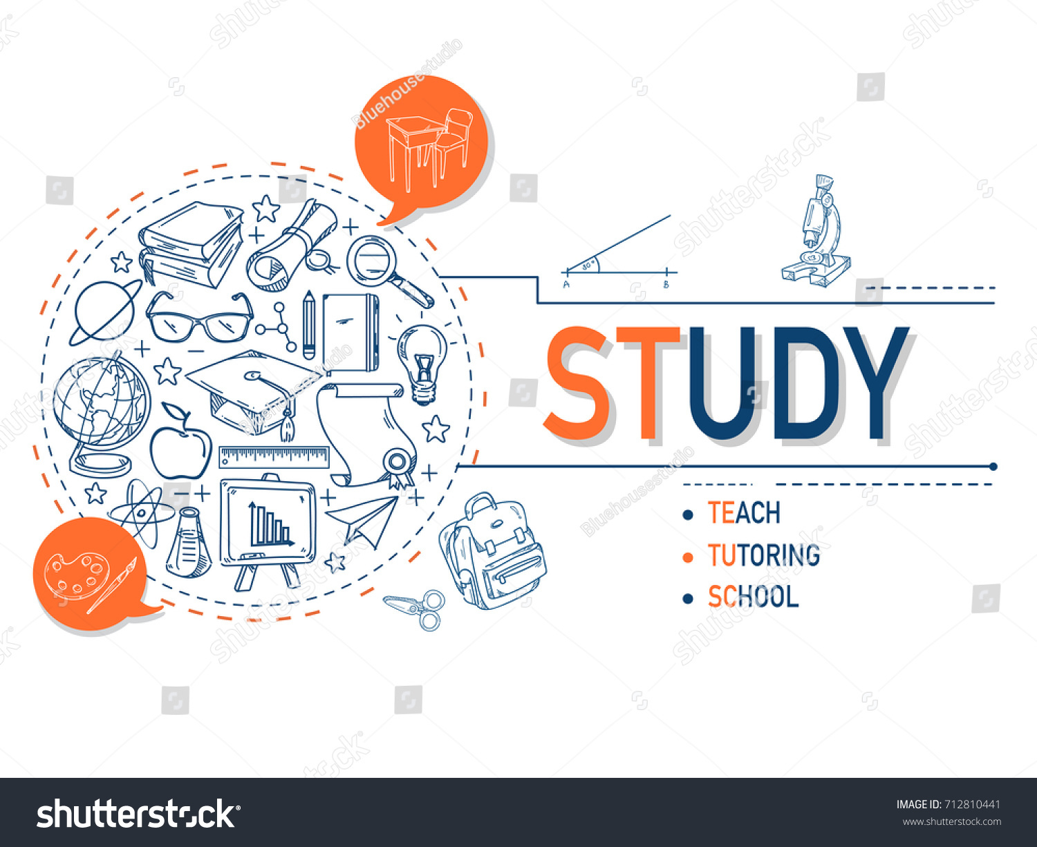 Study Icons Collection Illustration Designvector Stock Vector (Royalty ...