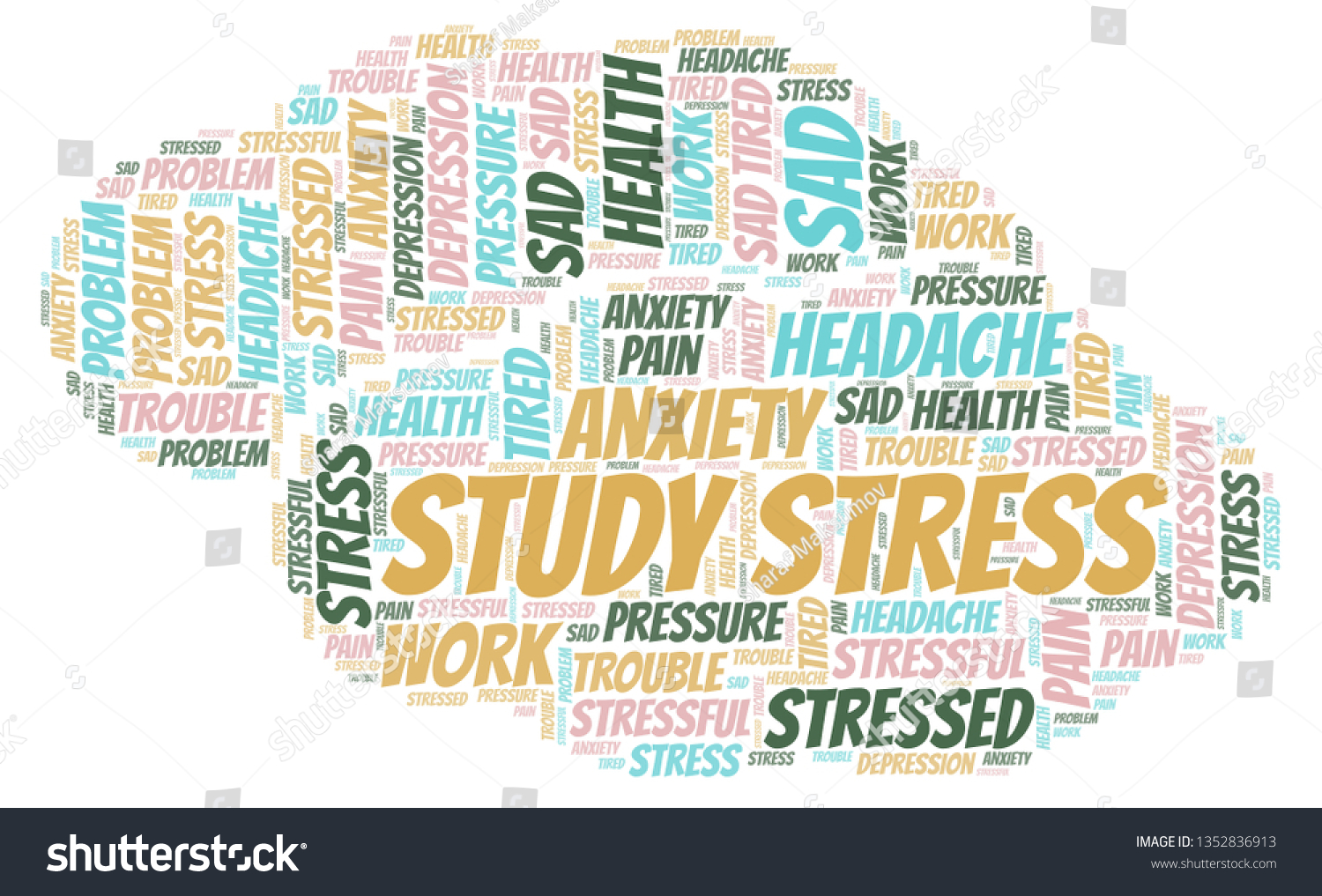 Study Stress Word Cloud Stock Vector (Royalty Free) 1352836913 ...