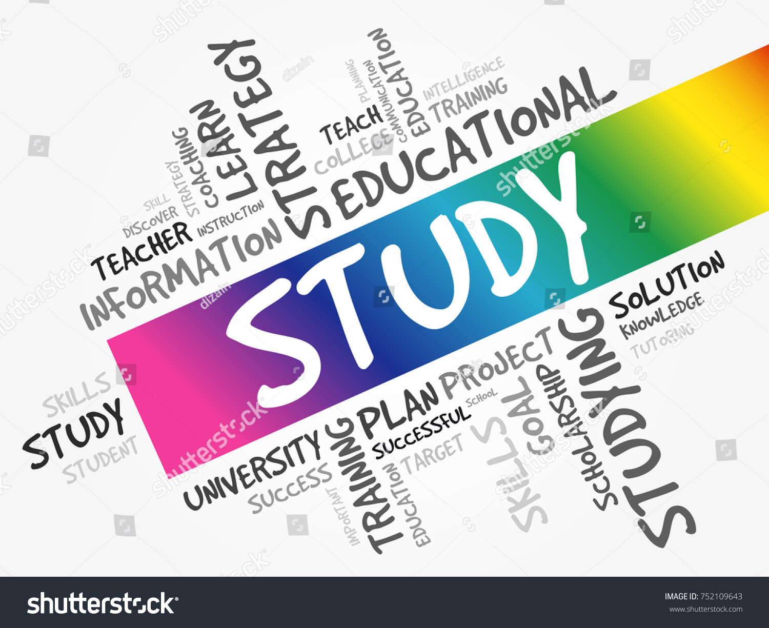 Study Word Cloud Collage Business Concept Stock Vector (Royalty Free ...