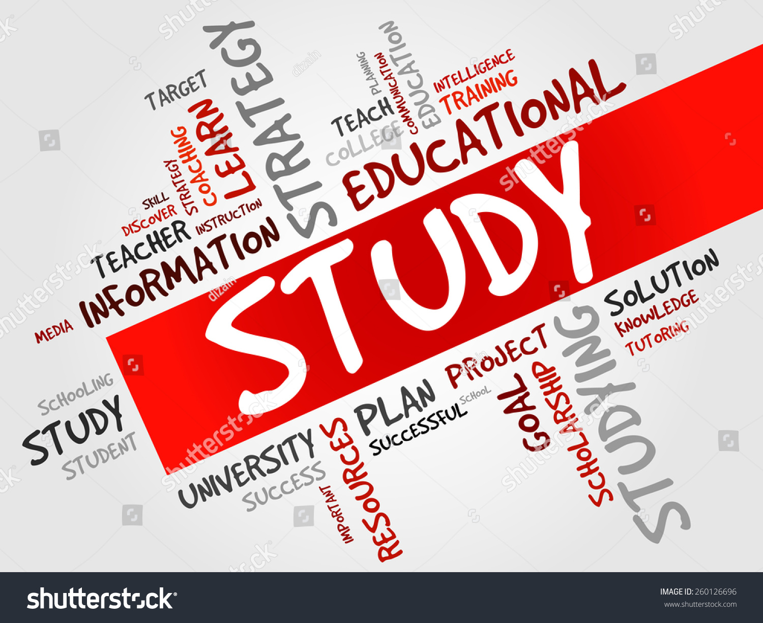 Study Word Cloud Education Concept Stock Vector (Royalty Free ...