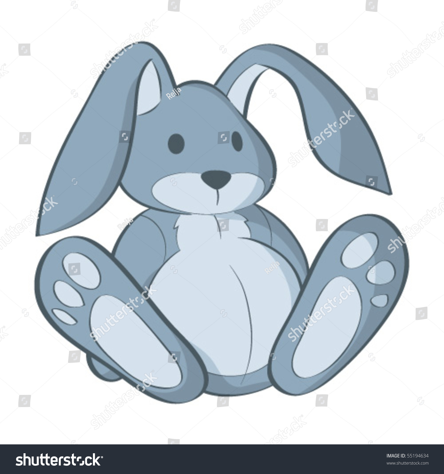 Stuffed Bunny Toy Stock Vector (Royalty Free) 55194634