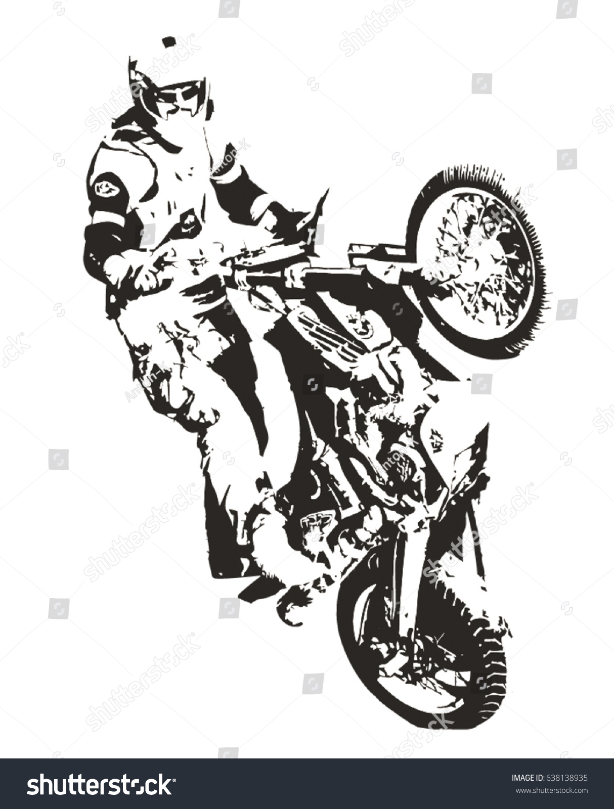 Stunt Rider Stock Vector (Royalty Free) 638138935 | Shutterstock