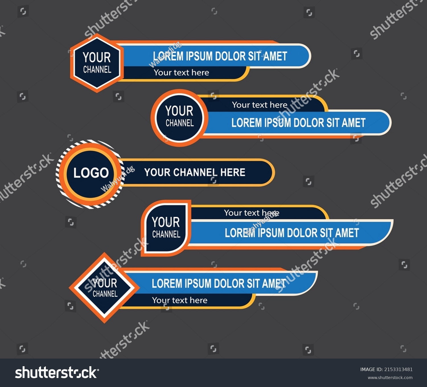 Style Lower Third Banner Design Stock Vector (Royalty Free) 2153313481 ...
