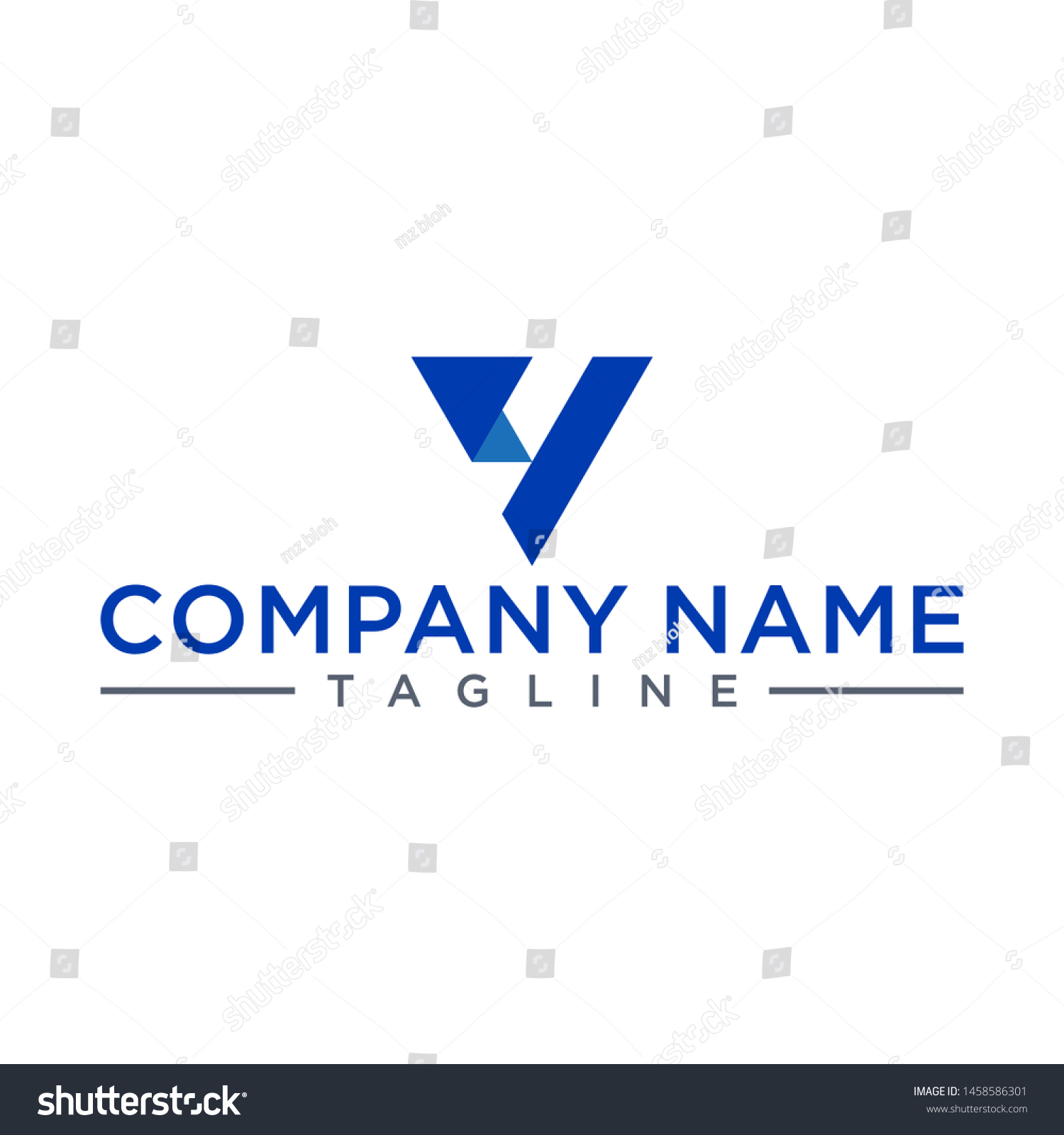 Stylish Triangular Shaped V Media Initial Stock Vector (Royalty Free ...