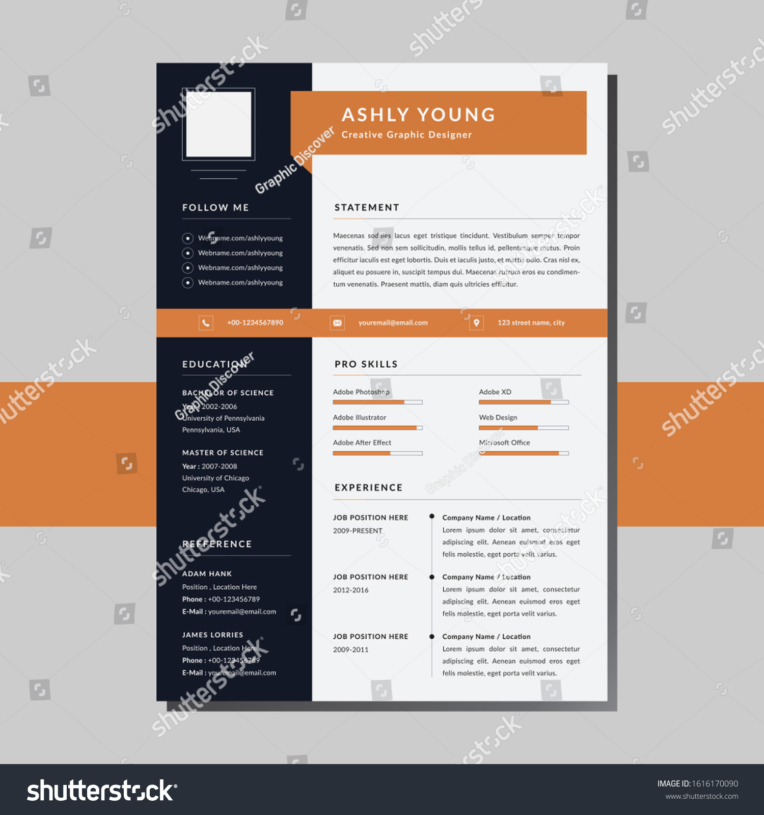 Stylish Cv Resume Template Sample Stock Vector (Royalty Free ...