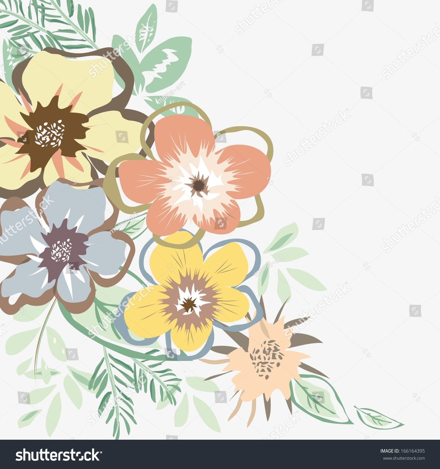 Stylish Flower Backgrounds Stock Vector (Royalty Free) 166164395 ...