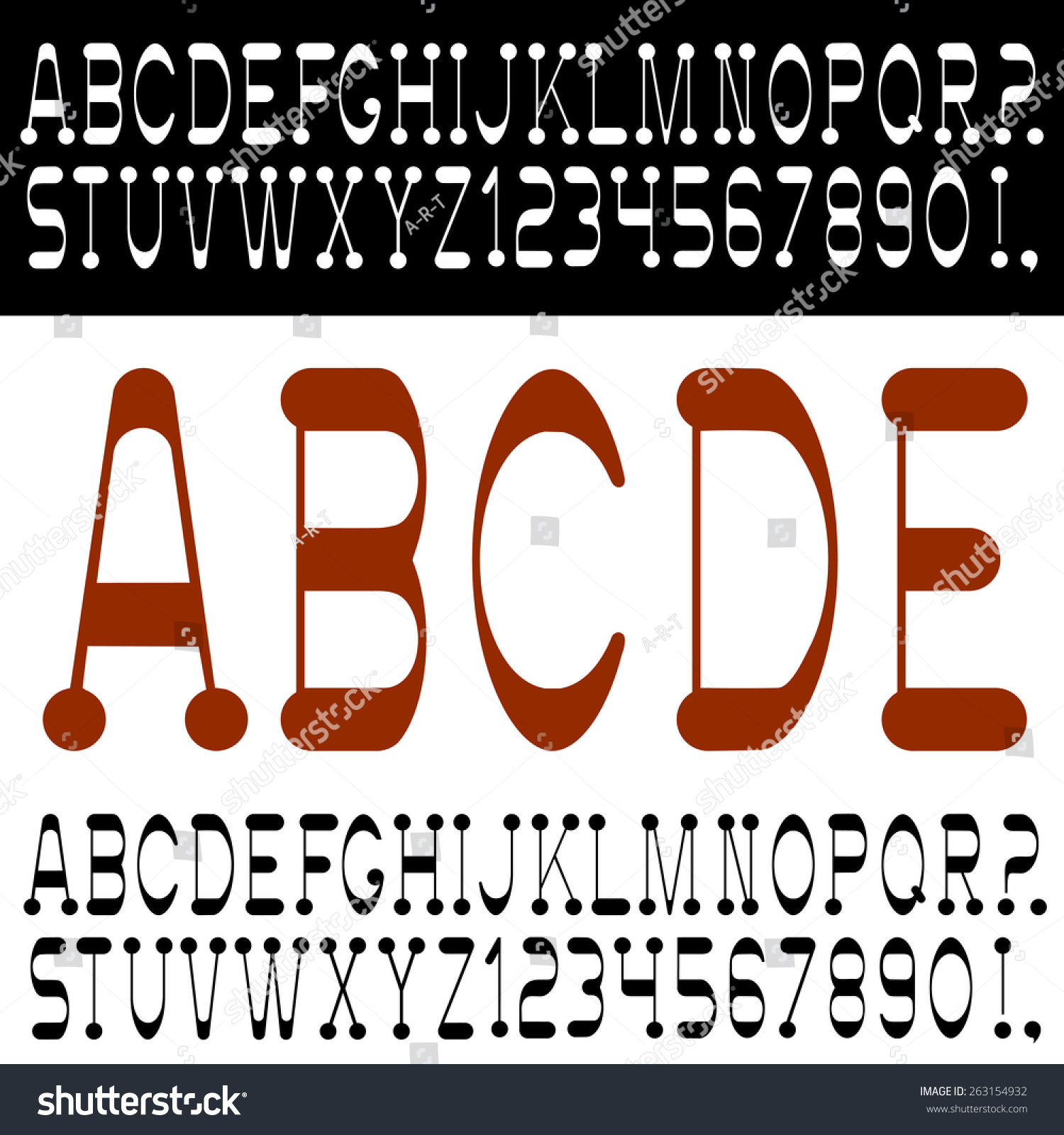 Stylish Font Numbers Vector Set Stock Vector (Royalty Free) 263154932