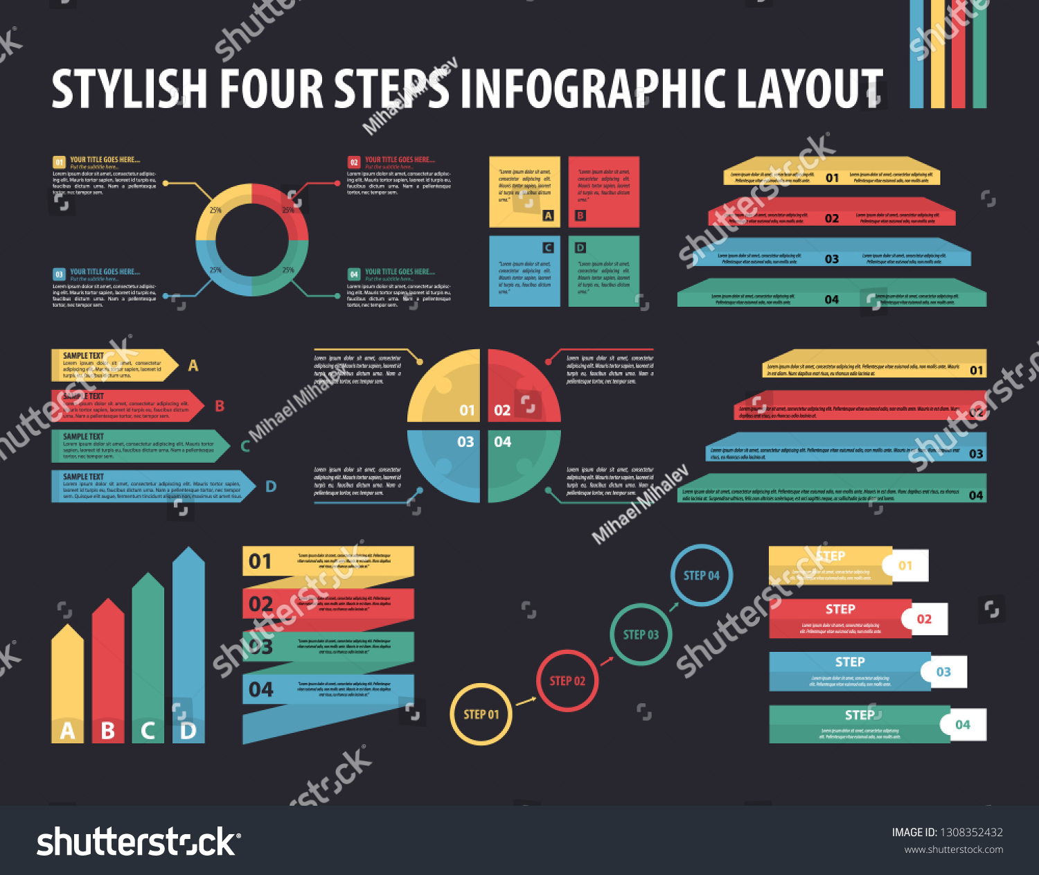 Stylish Four Steps Infographic Layout Stock Vector (Royalty Free ...