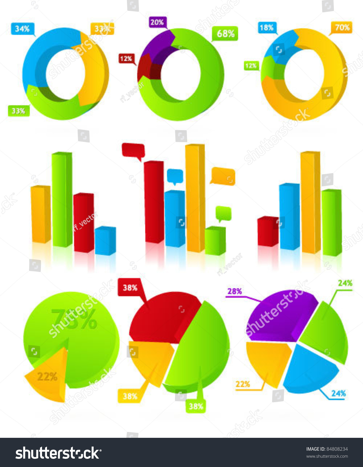 Stylish Info Charts Stock Vector (Royalty Free) 84808234