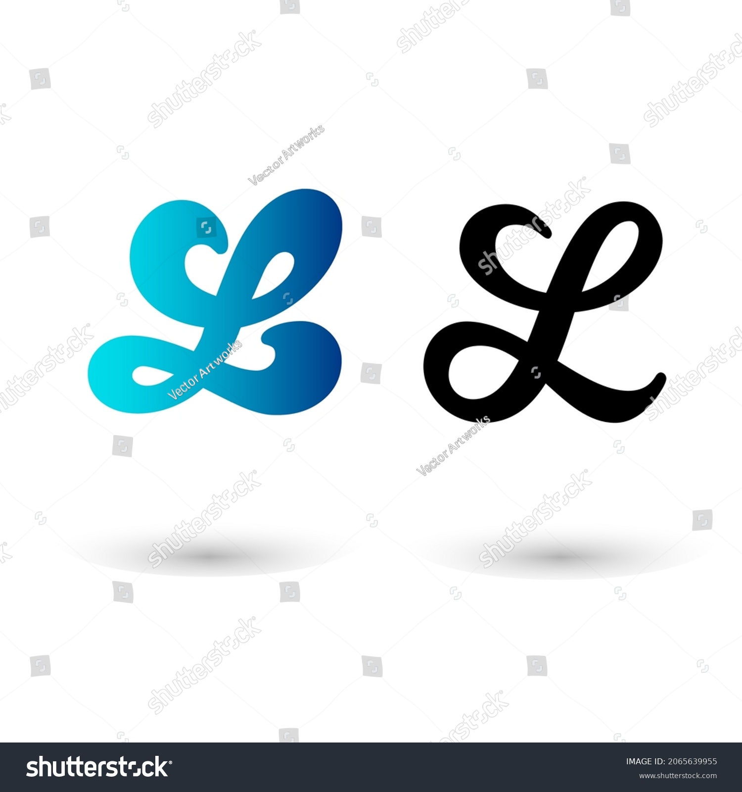 Stylish Letter L Typography Flat Design Stock Vector (Royalty Free ...