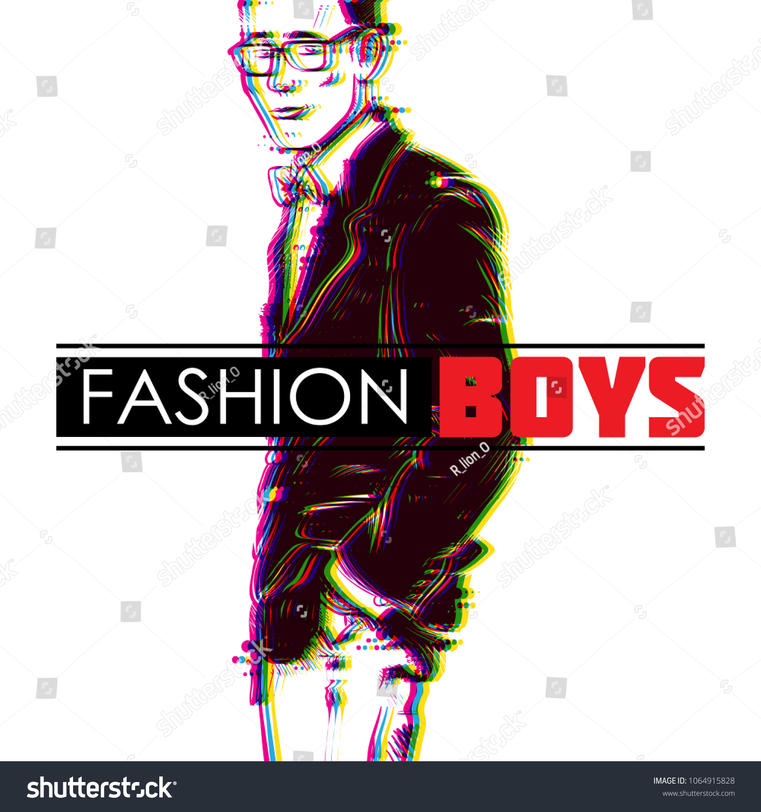 Stylish Neon Boy Vector Illustration Stock Vector (Royalty Free ...