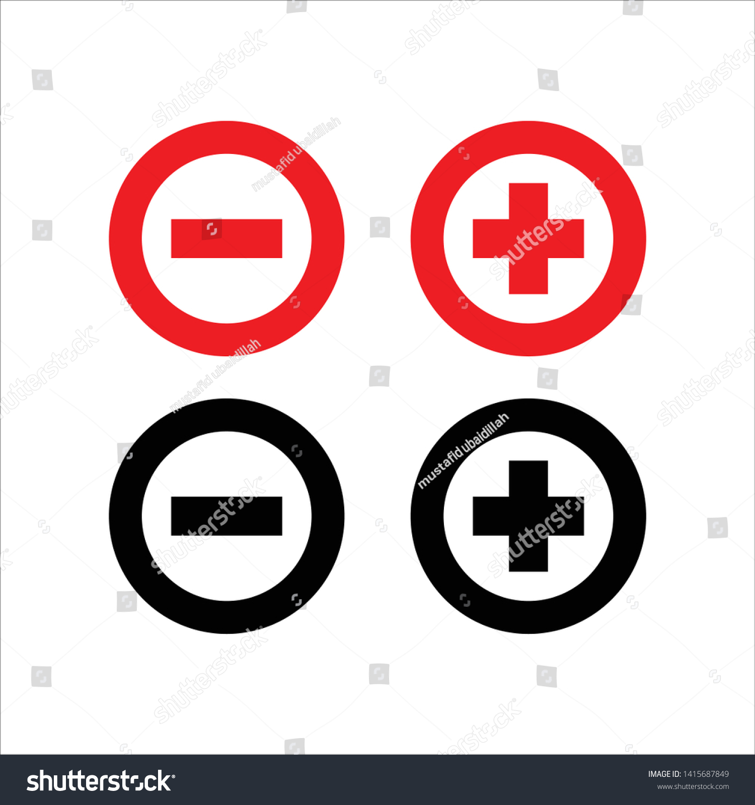 Stylish Plus Minus Signs Vector Image Stock Vector (Royalty Free ...