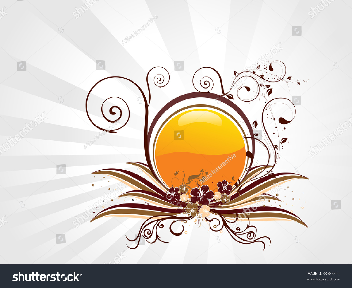 Stylish Rays Background Flowing Curves Stock Vector (Royalty Free ...