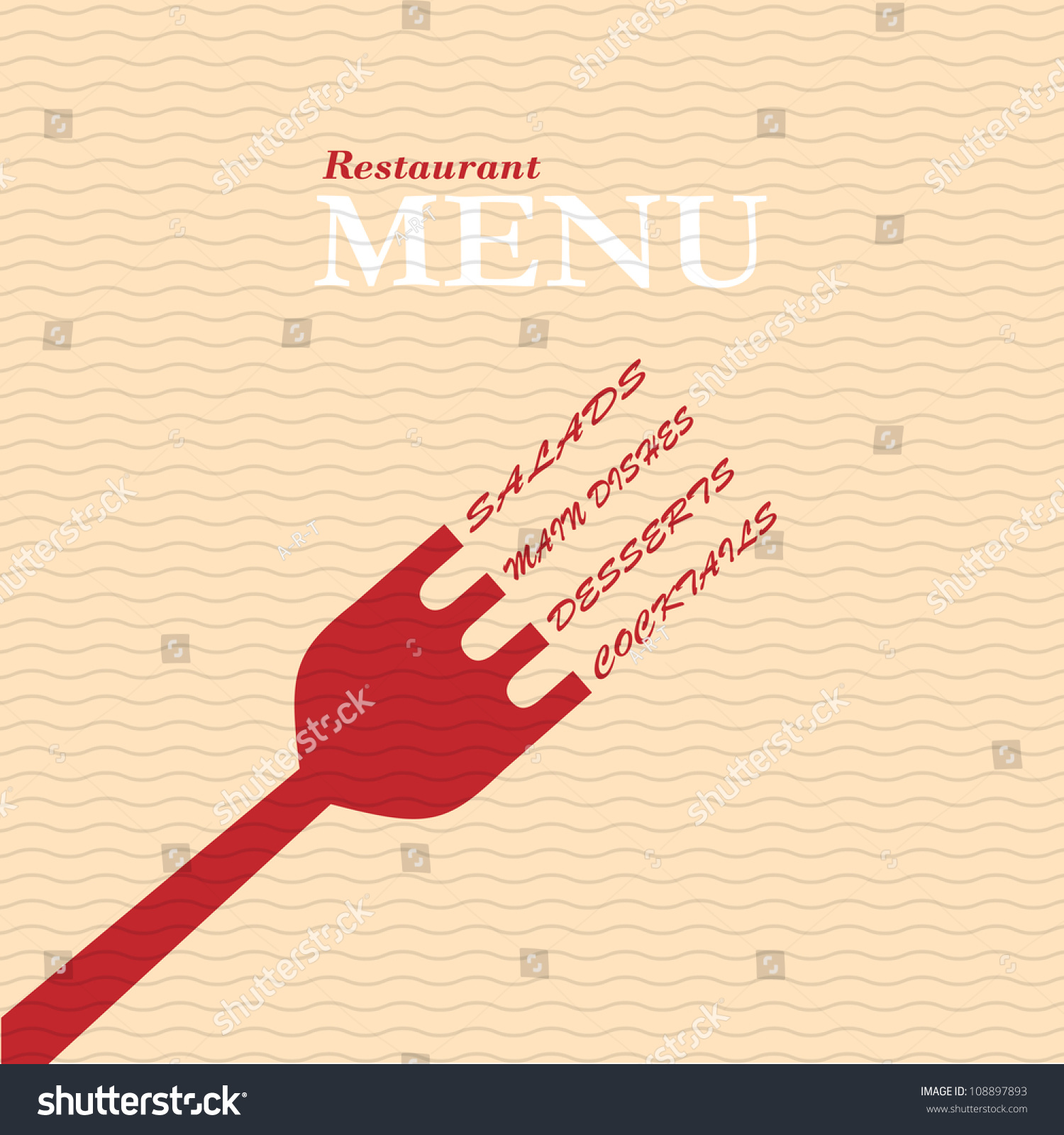 Stylish Restaurant Menu Card Vector Template Stock Vector (Royalty Free ...
