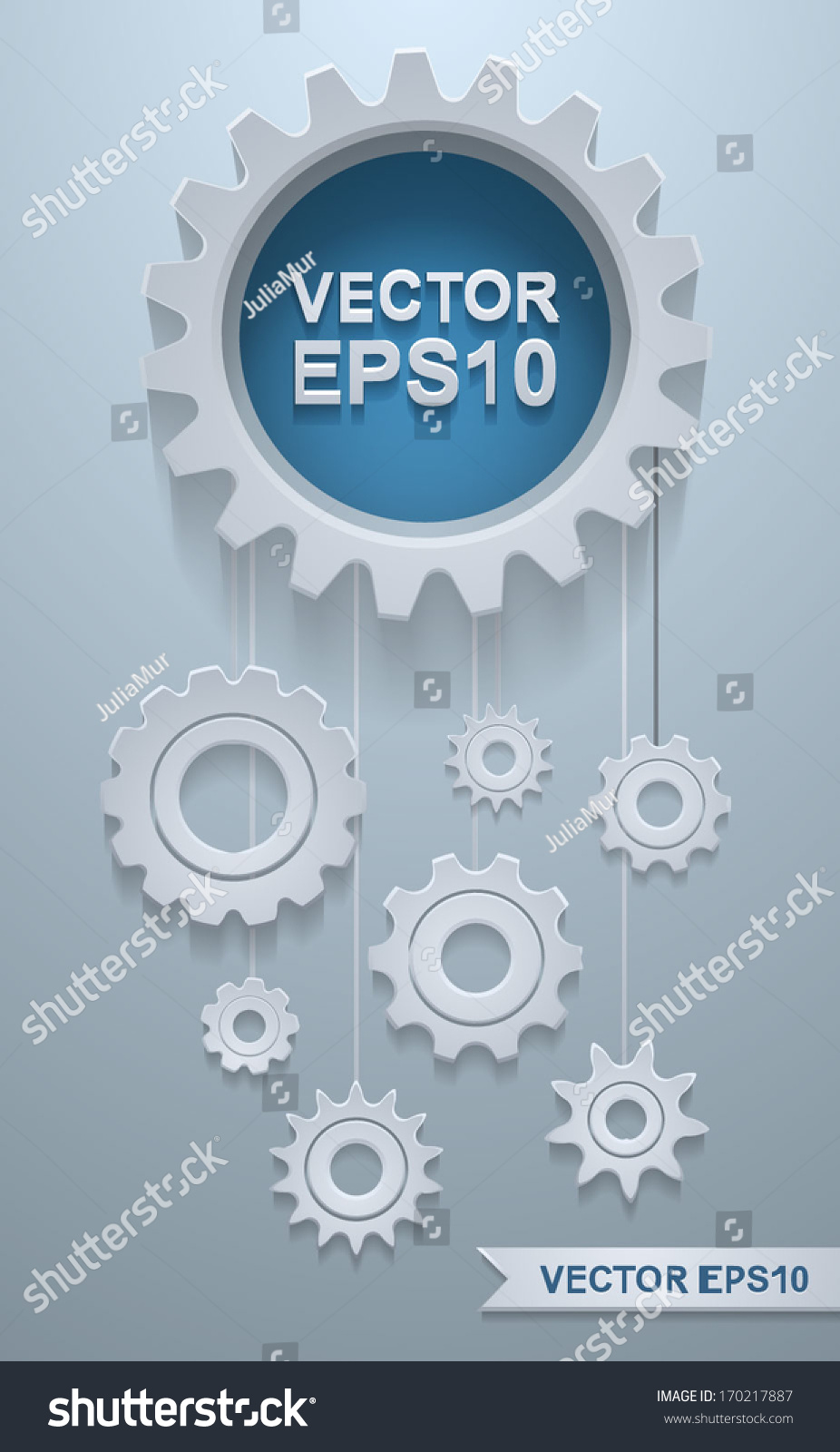 Stylish White Gears Cogs Stock Vector (Royalty Free) 170217887 ...