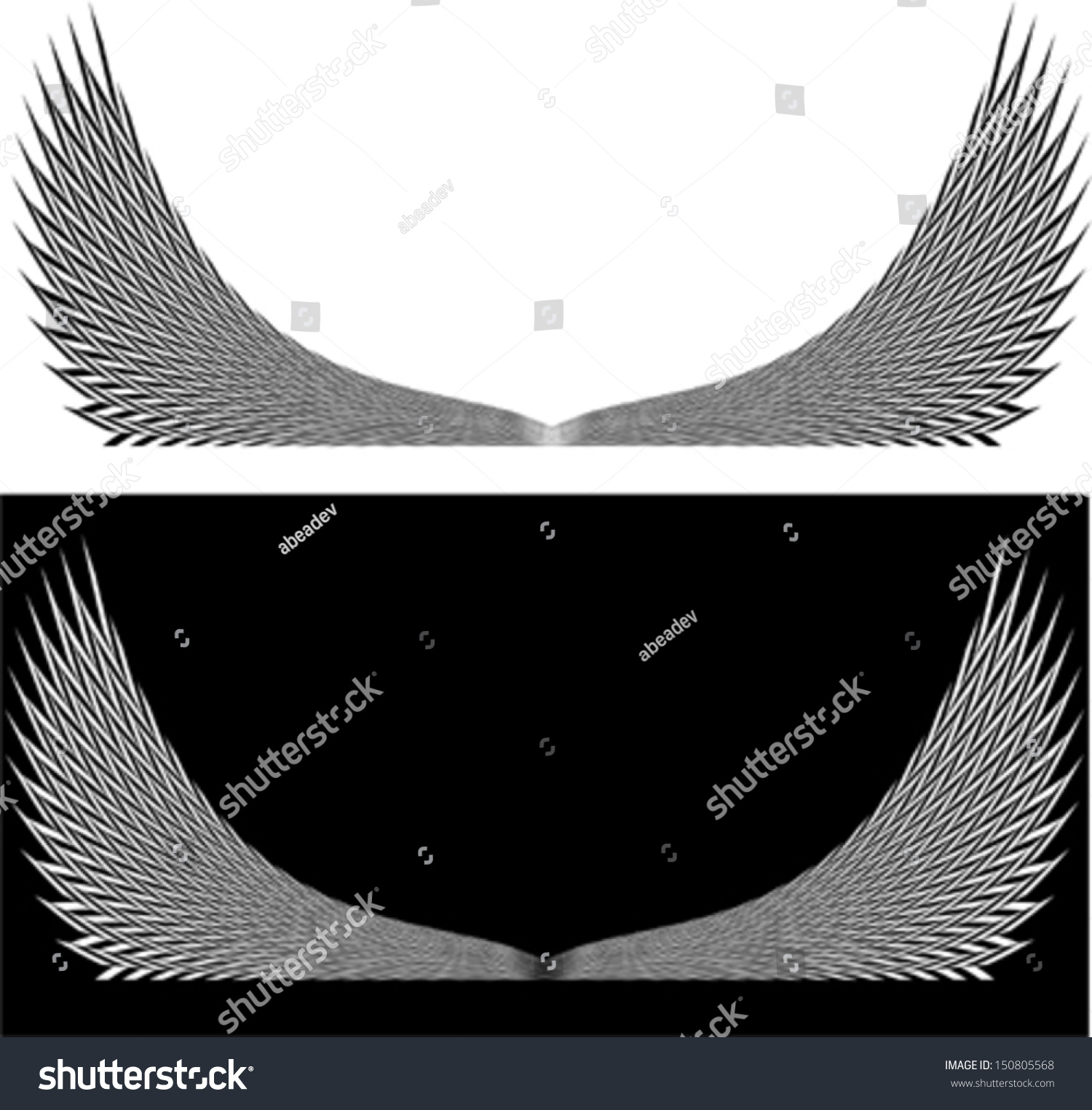 Stylized Angel Wings Stock Vector (Royalty Free) 150805568 | Shutterstock