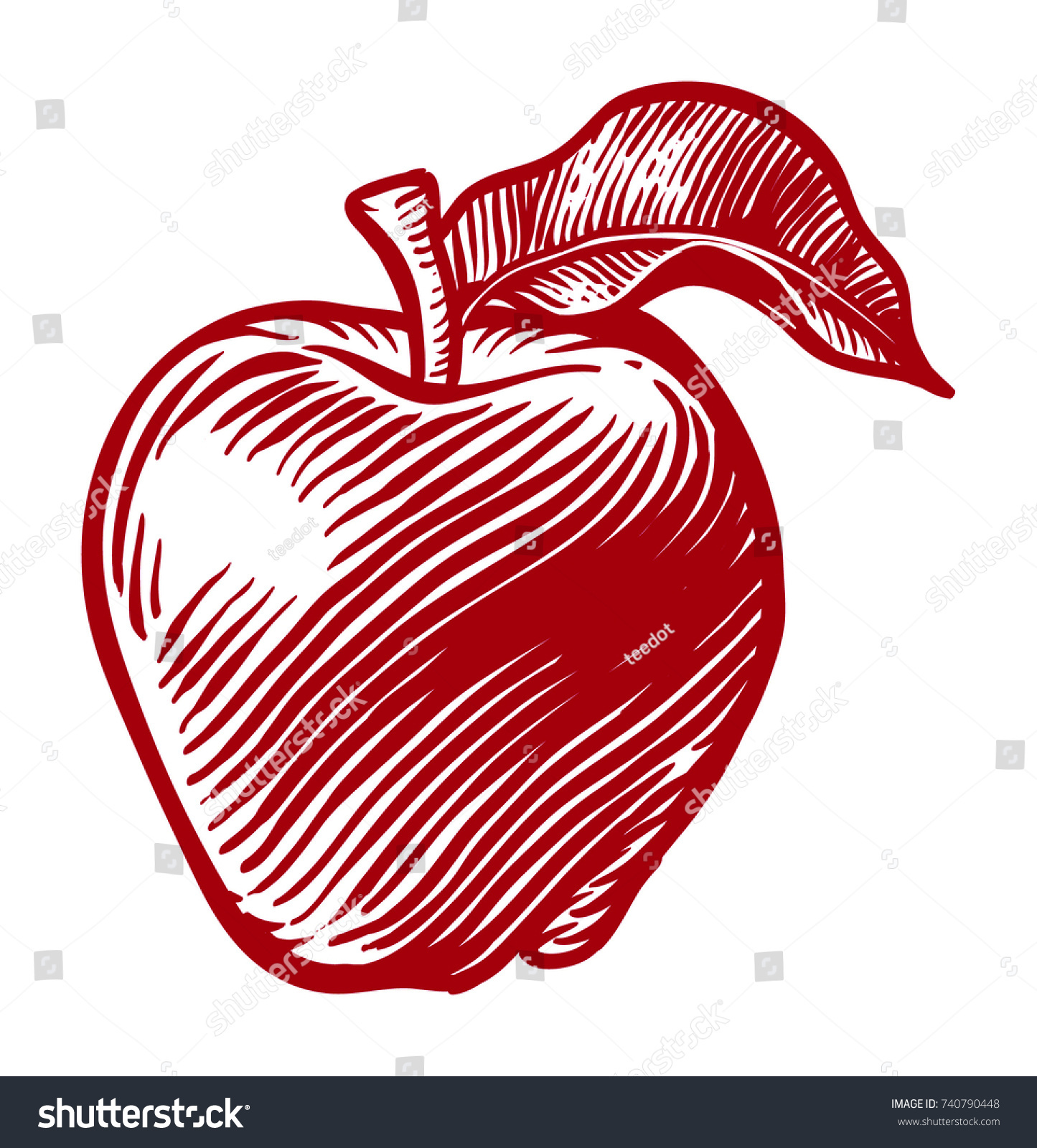 Stylized Apple Illustration Stock Vector (Royalty Free) 740790448 ...