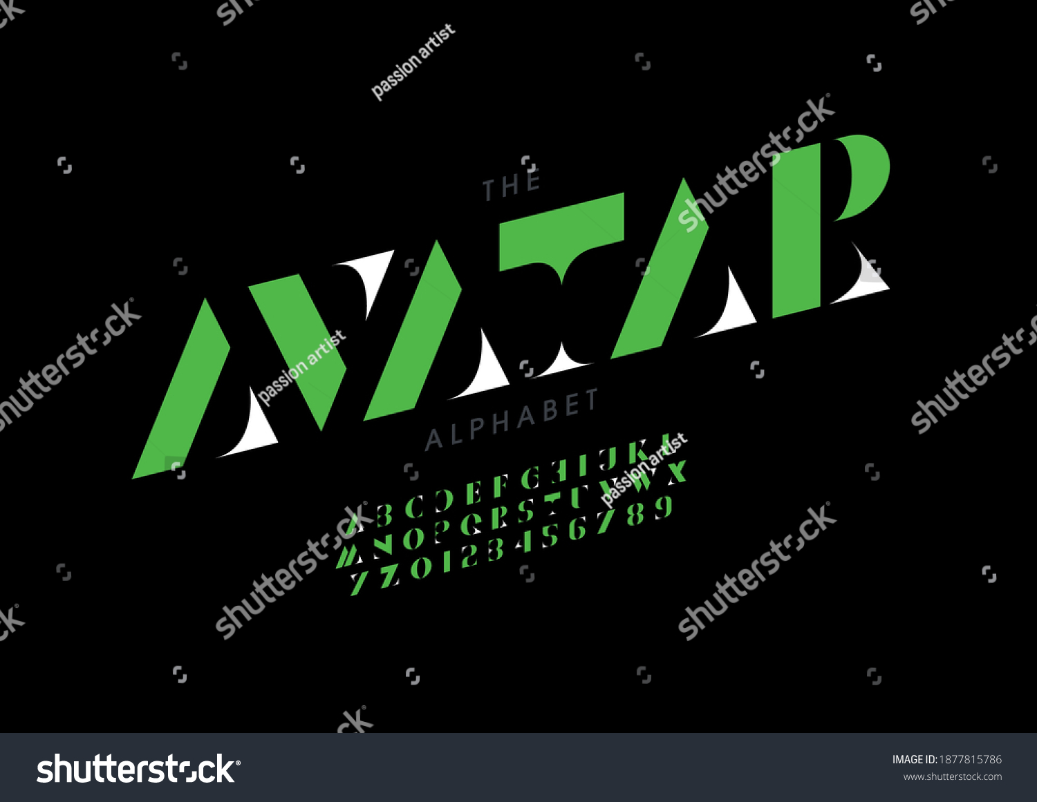 Stylized Avatar Alphabet Font Vector Stock Vector (Royalty Free) 1877815786