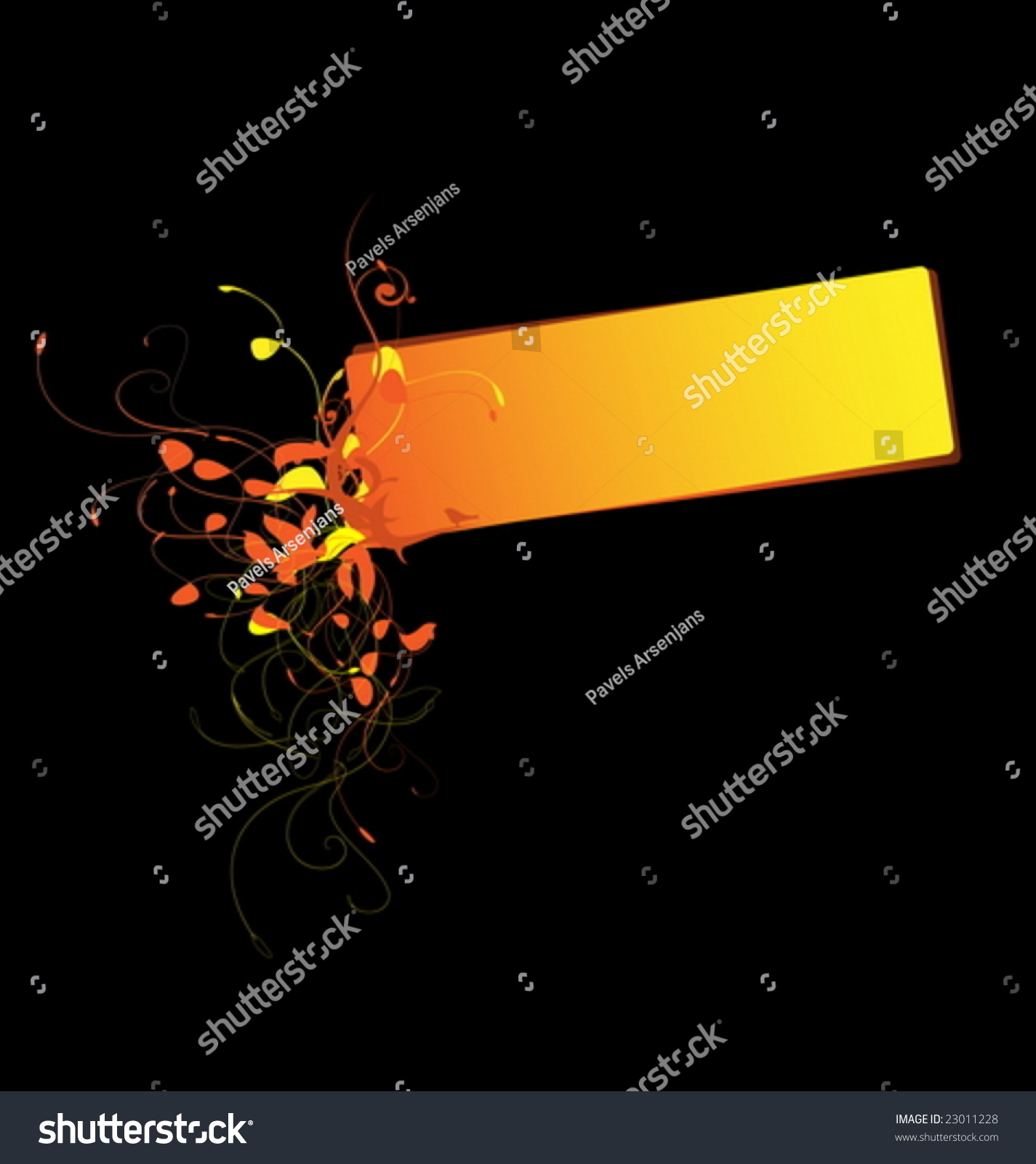 Stylized Banner Isolated On Black Stock Vector (Royalty Free) 23011228 ...