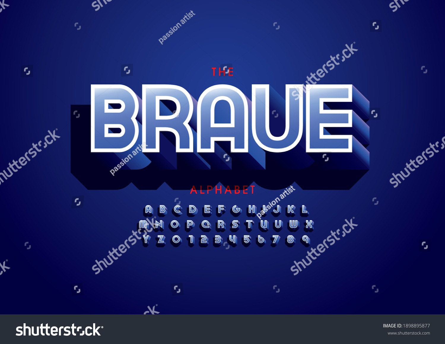Vektor Stok Stylized Brave Alphabet Font Vector (Tanpa Royalti ...