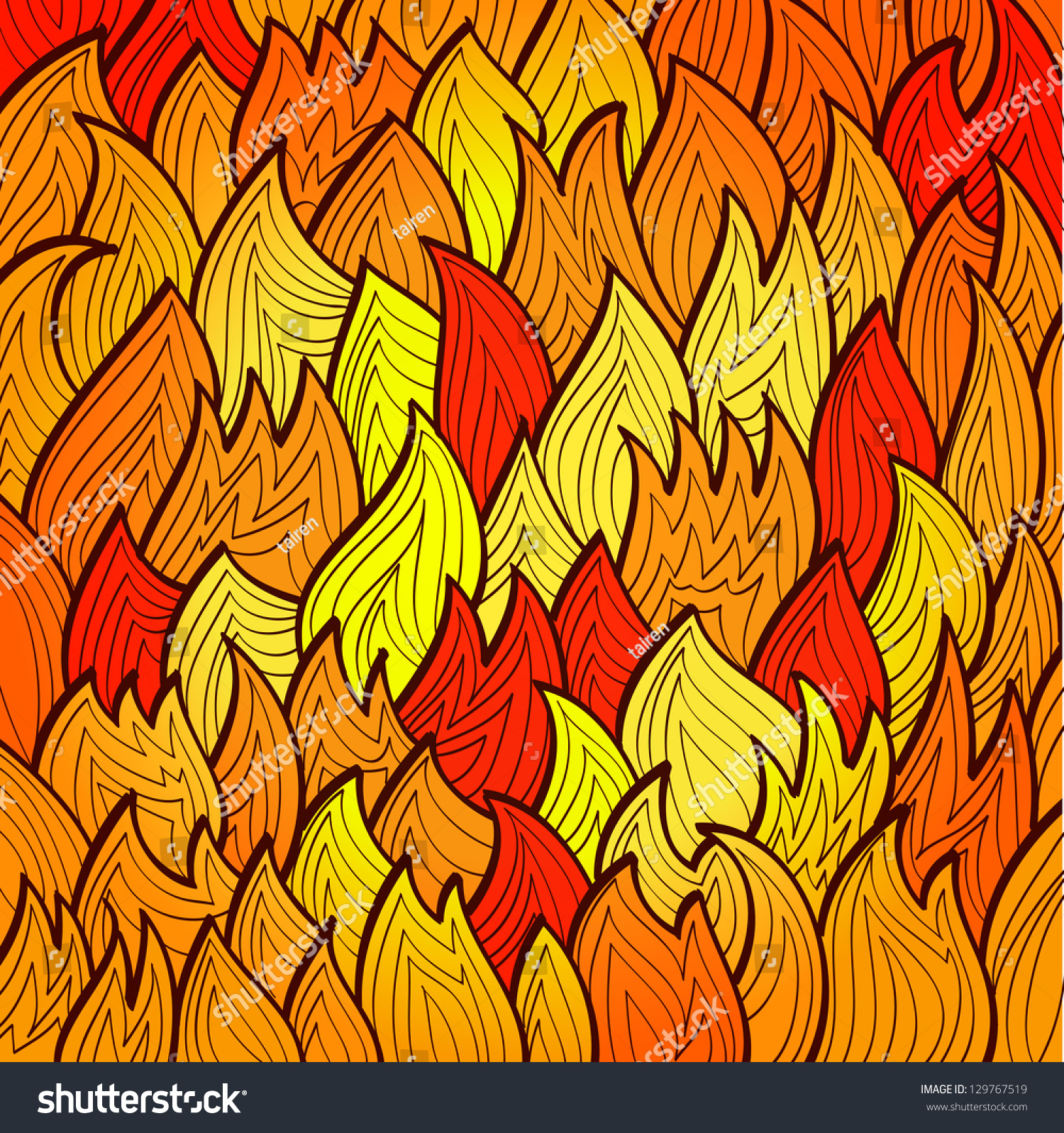 Stylized Bright Fire Background Abstract Flames Stock Vector (Royalty ...
