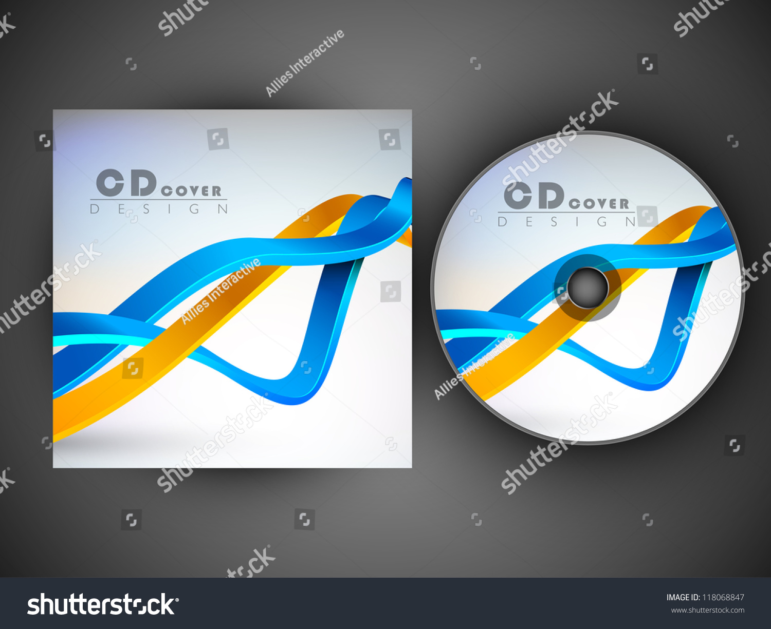 Stylized Cd Cover Design Template Eps Stock Vector (Royalty Free ...