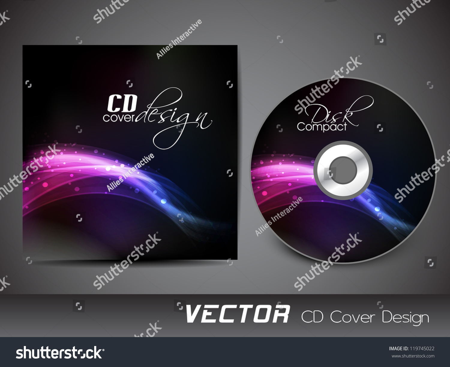 Stylized Cd Cover Design Template Eps Stock Vector (Royalty Free ...