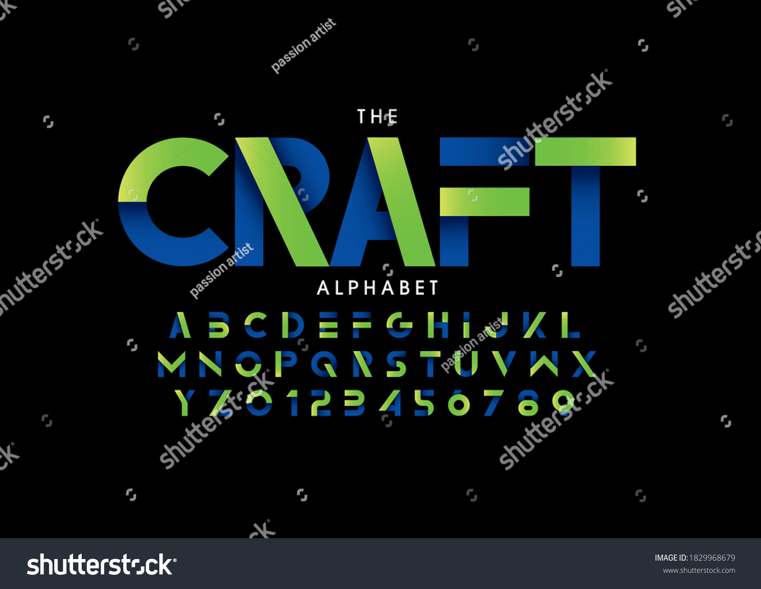Stylized Craft Alphabet Font Vector Stock Vector (Royalty Free) 1829968679