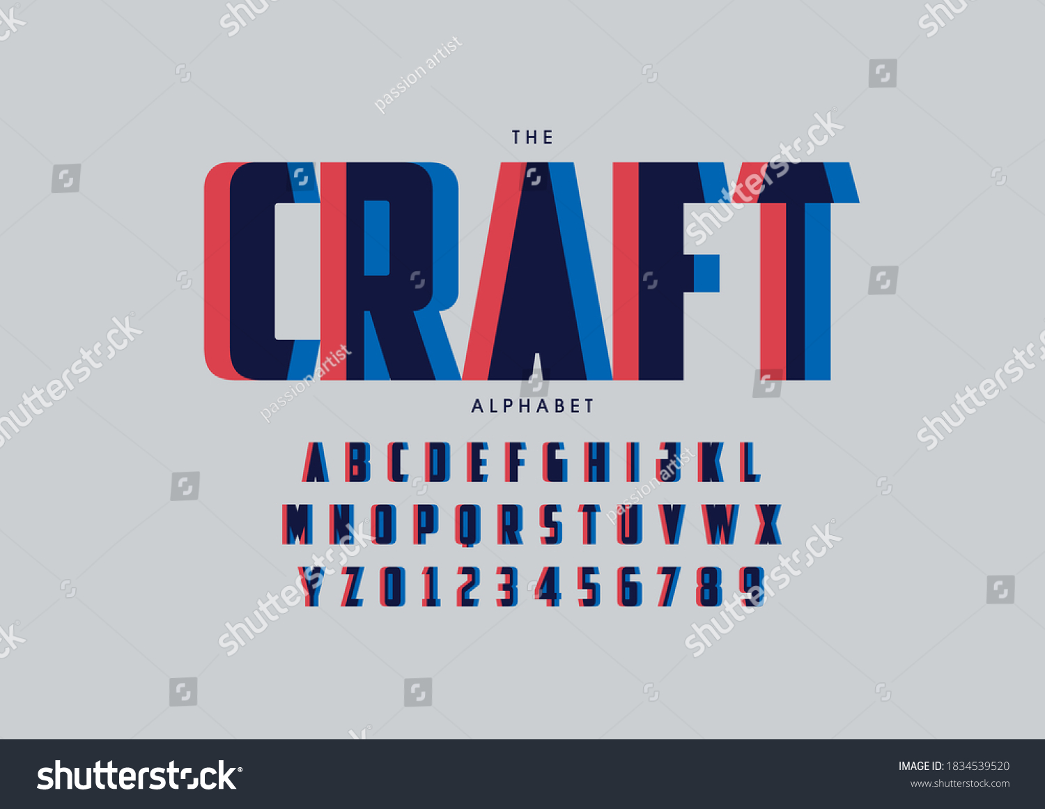 Stylized Craft Alphabet Font Vector Stock Vector (Royalty Free) 1834539520