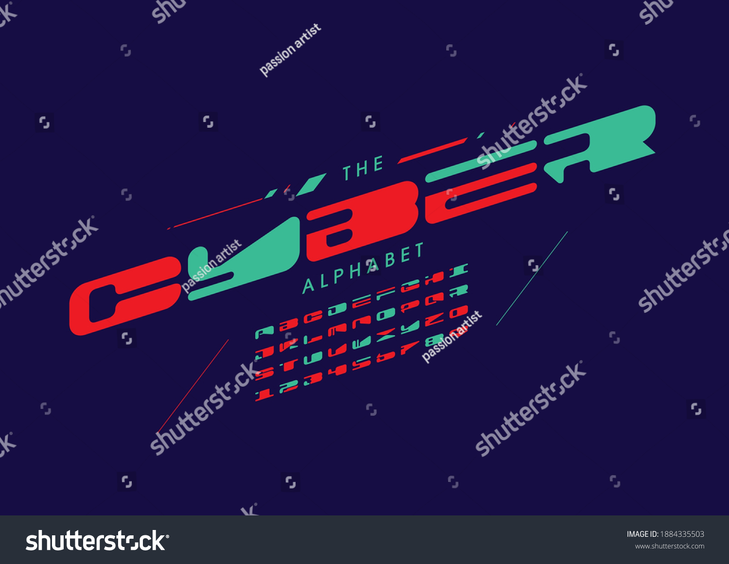Stylized Cyber Alphabet Font Vector: เวกเตอร์สต็อก (ปลอดค่าลิขสิทธิ์ ...