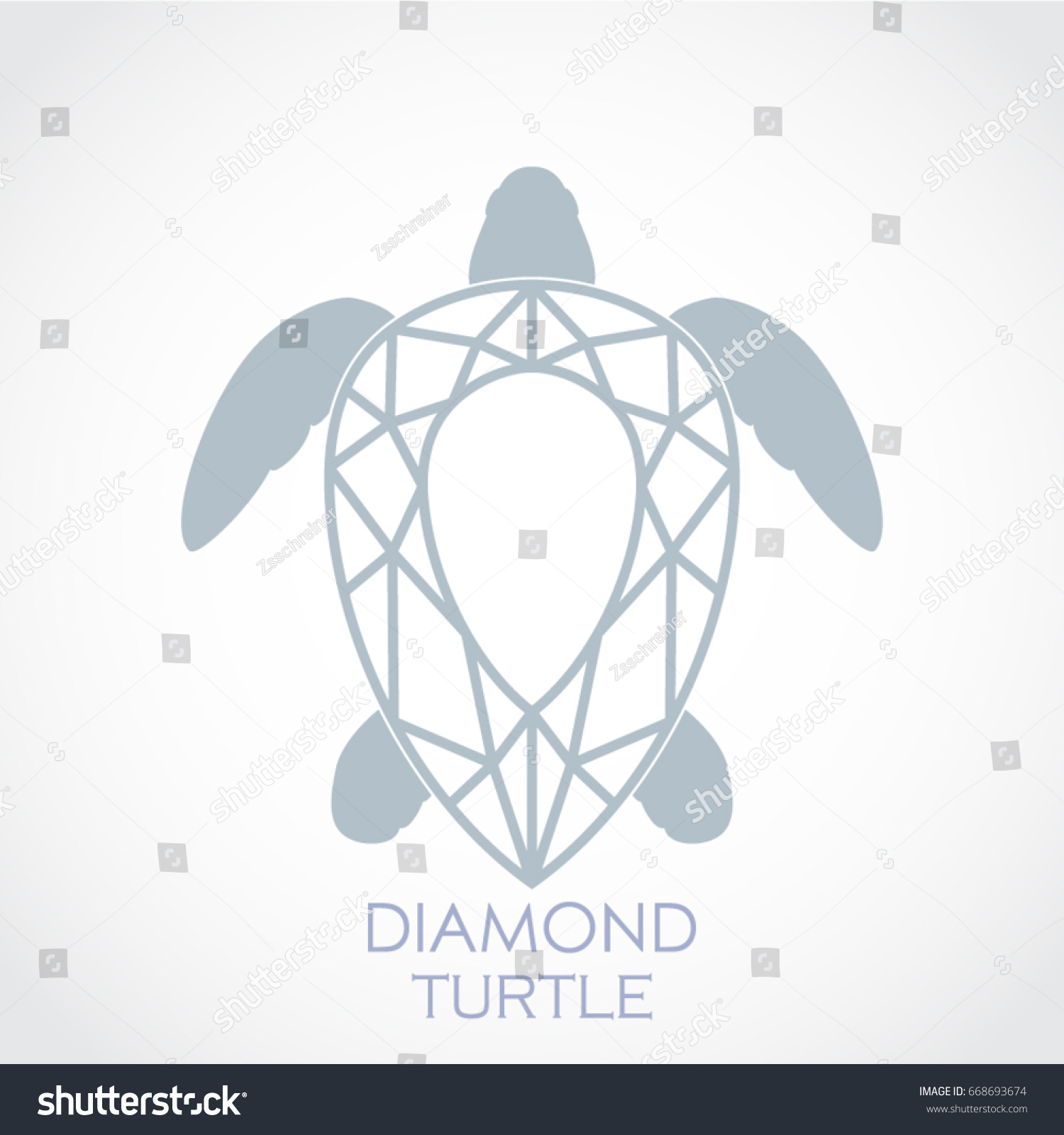 Stylized Diamond Turtle Shape Elegant Logo Stock Vector (Royalty Free ...
