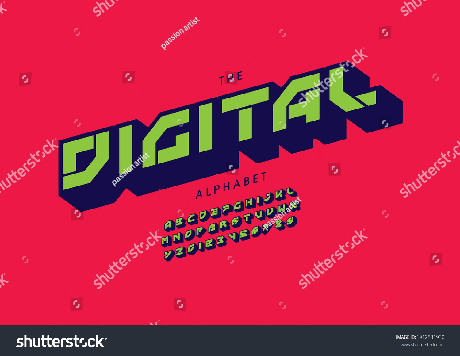 Stylized Digital Alphabet Font Vector: Vector có sẵn (miễn phí bản ...