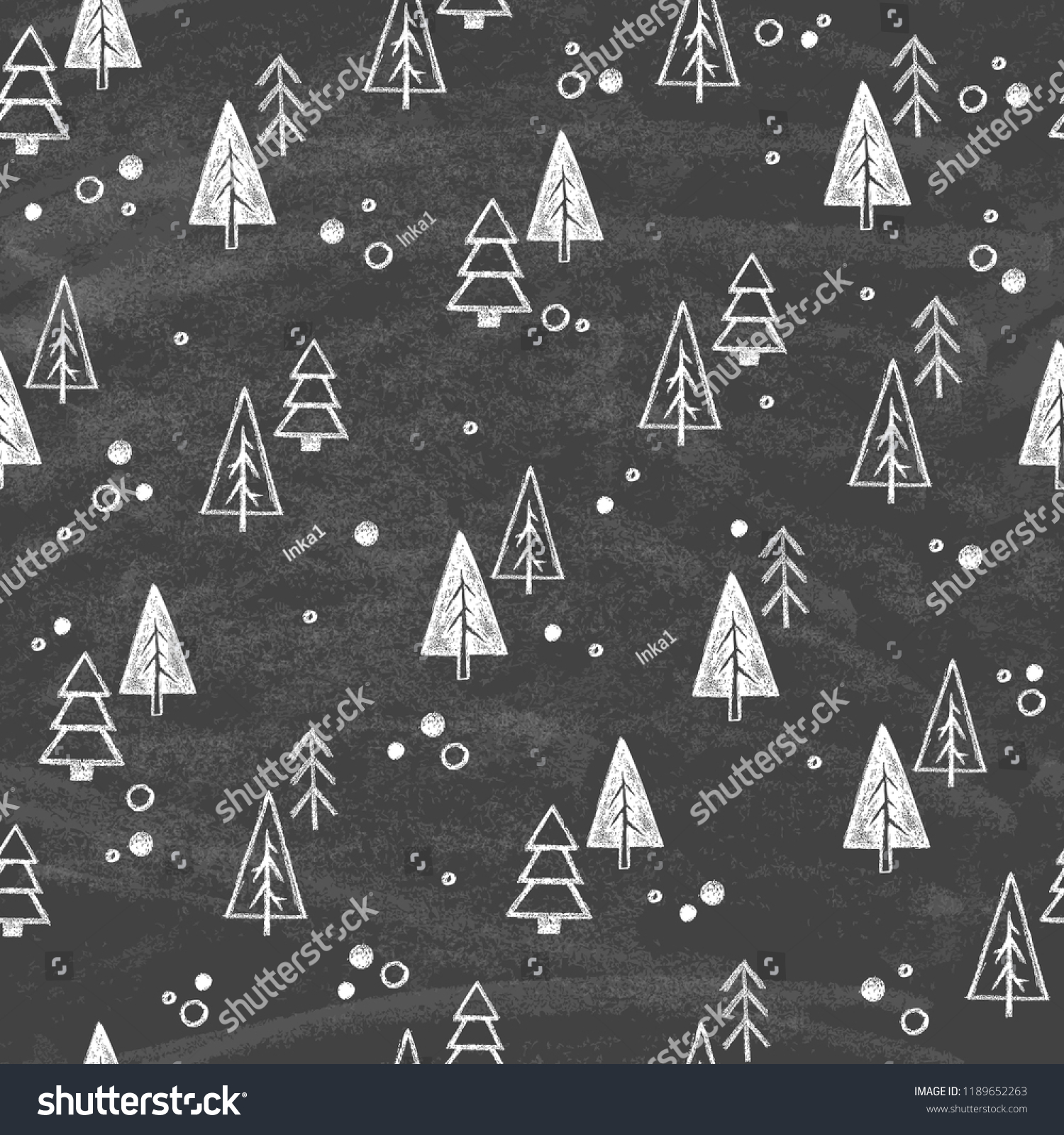 Stylized Forest On Chalkboard Background Seamless Stock Vector (Royalty ...