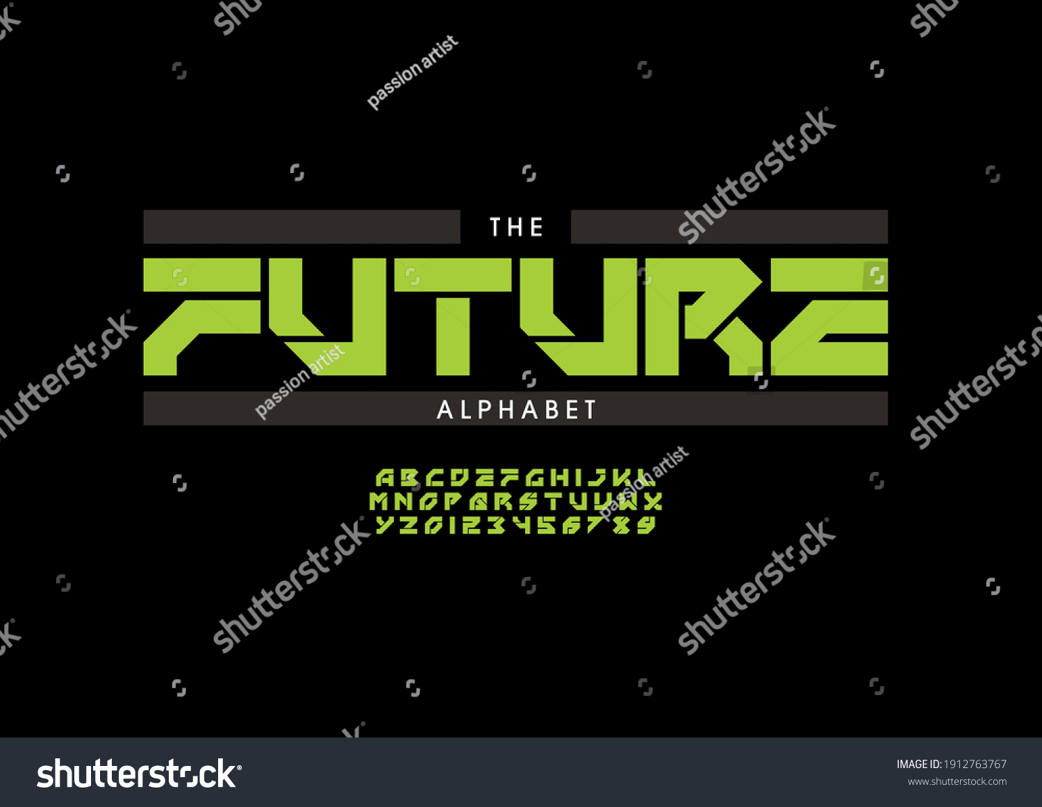 Stylized Future Alphabet Font Vector Stock Vector (Royalty Free ...