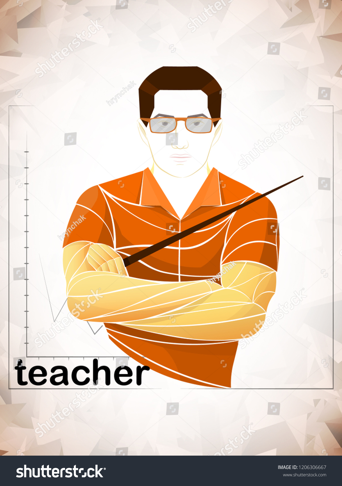 Stylized Geometric Teacher Student Vector Stock Vector (Royalty Free ...