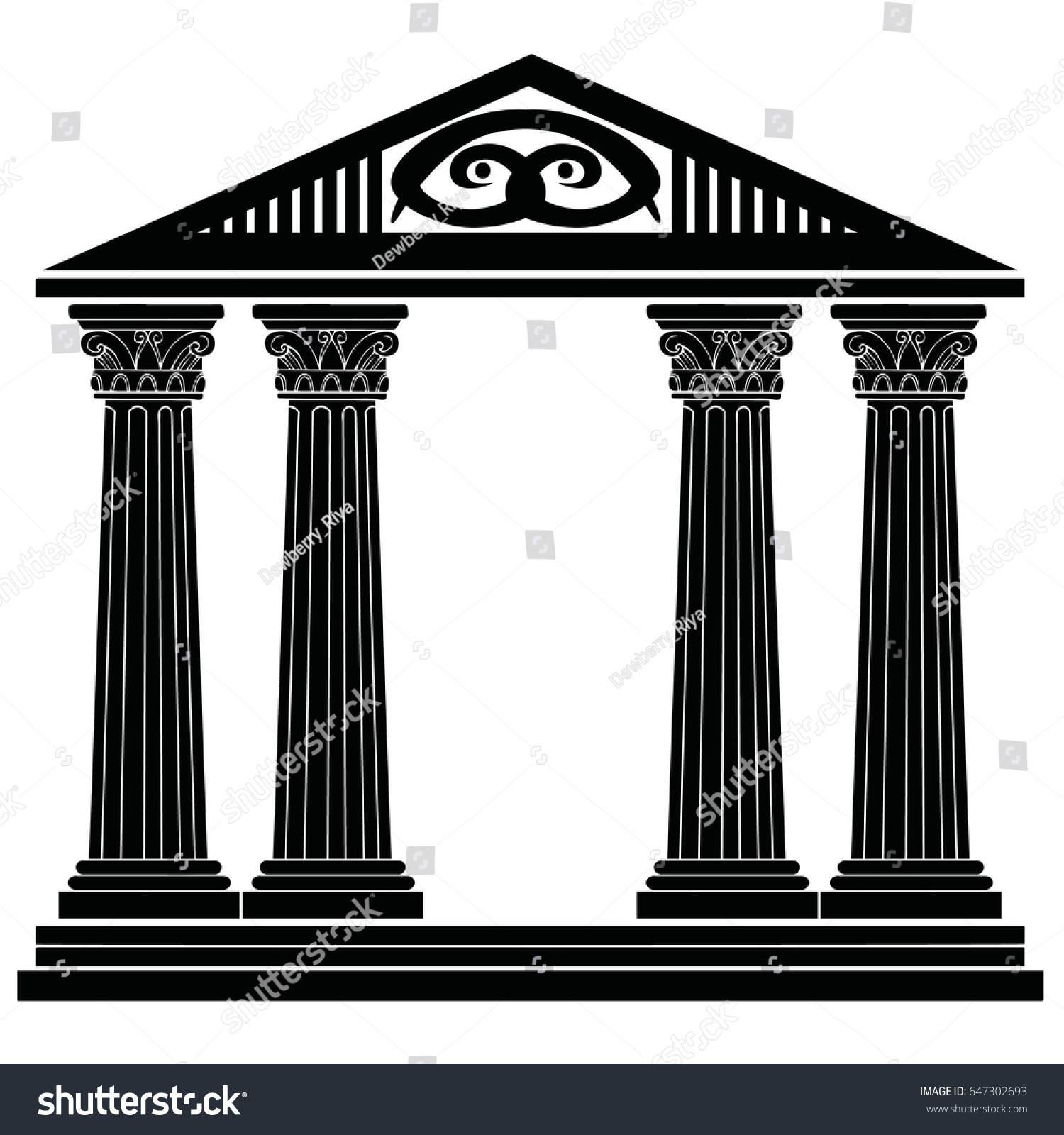 Stylized Greek Columns Doric Ionic Corinthian Stock Vector (Royalty ... Stylized Greek Columns Doric Ionic Corinthian Stock Vector (Royalty ...