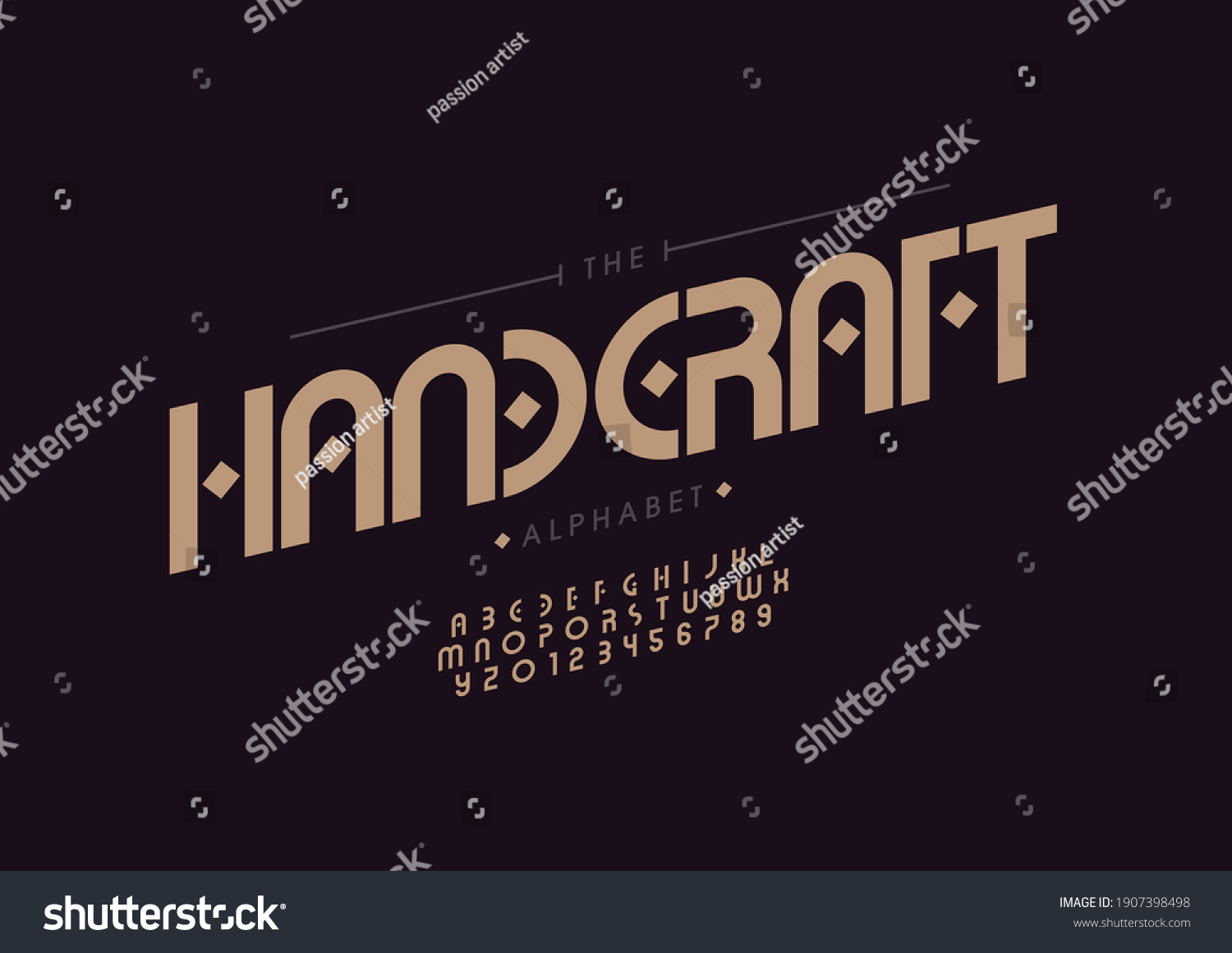 Stylized Handcraft Alphabet Font Vector Stock Vector (Royalty Free ...