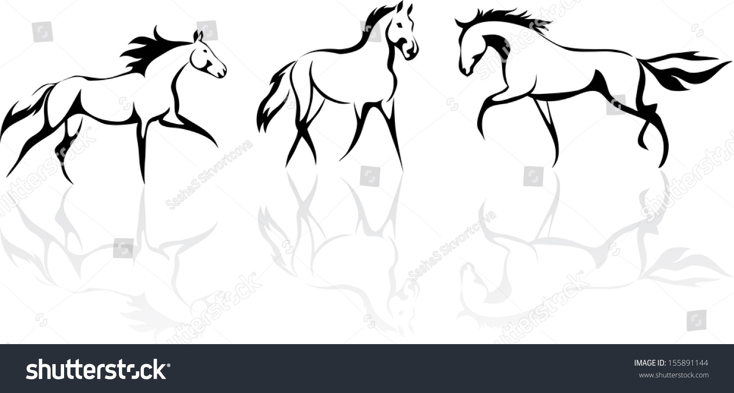 Stylized Horse Stock Vector (Royalty Free) 155891144
