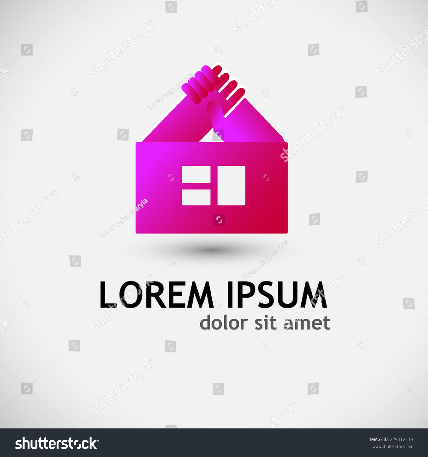 Stylized House Symbol Vector Stock Vector (Royalty Free) 229412113